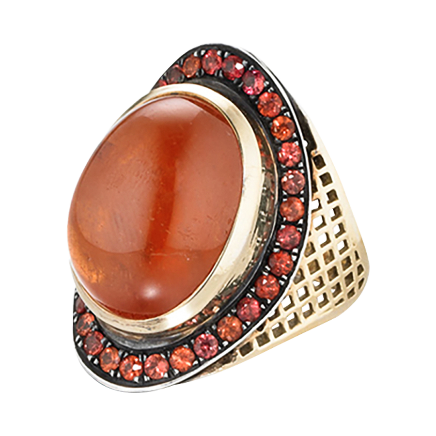 Ray Griffiths Gold, Garnet And Orange Sapphire Crownwork Ring Available ...