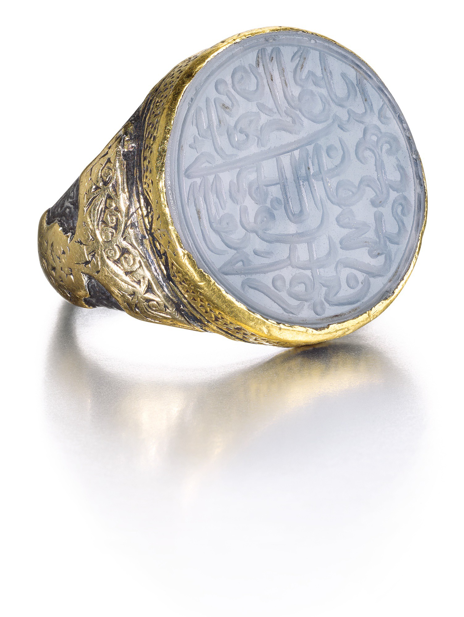 A SAFAVID AGATE-SET PARCEL-GILT SEAL RING, PERSIA, 16TH CENTURY | Arts ...