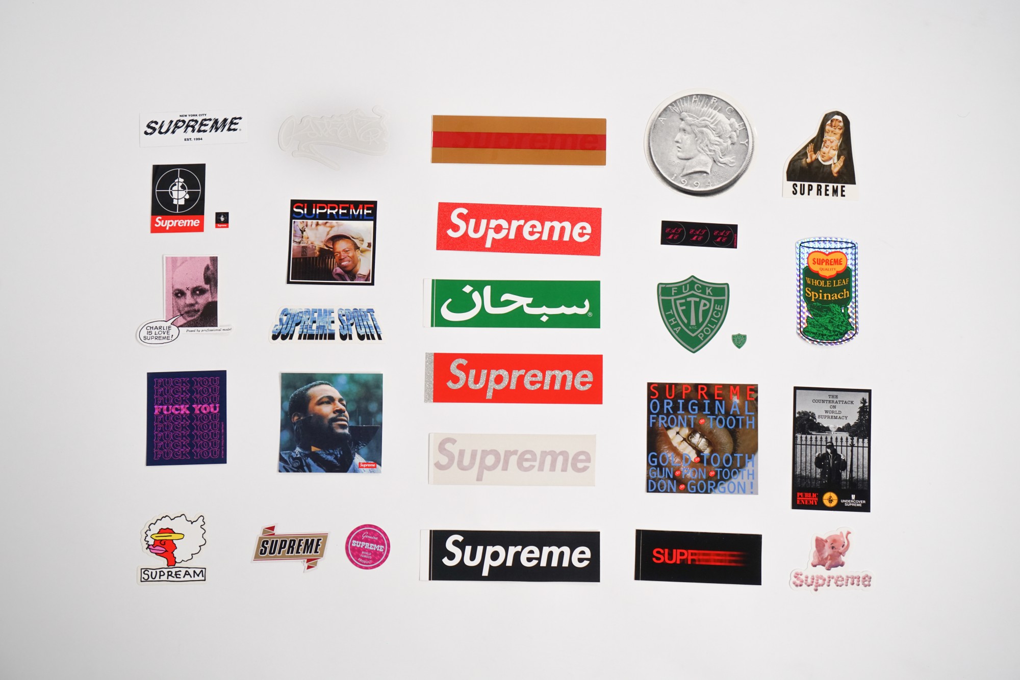 SUPREME STICKERS [28 PIECES] | The Supreme Vault: 1998 - 2018 ...