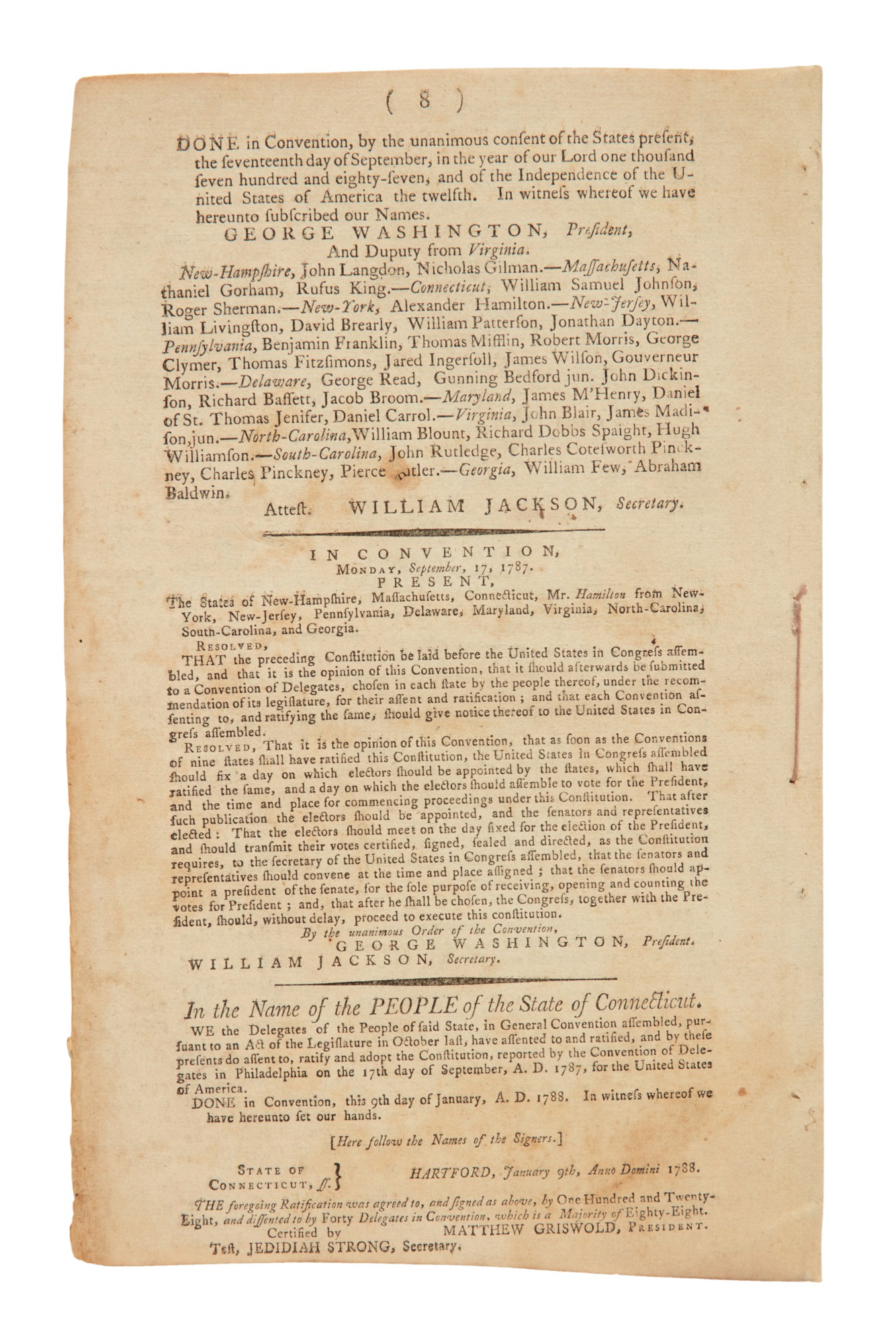 United States Constitution | The official Connecticut printing, with ...