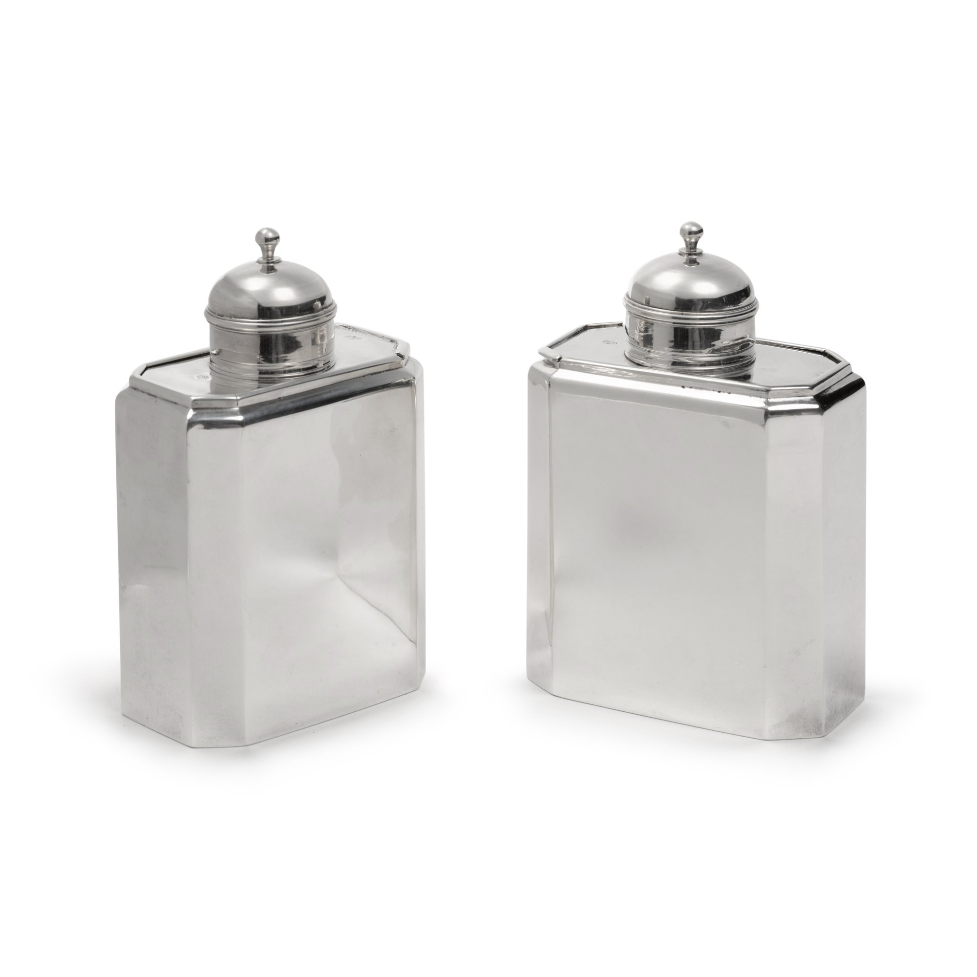 A Pair of Large George I Silver Tea Caddies, John Farnell, London, 1718 ...