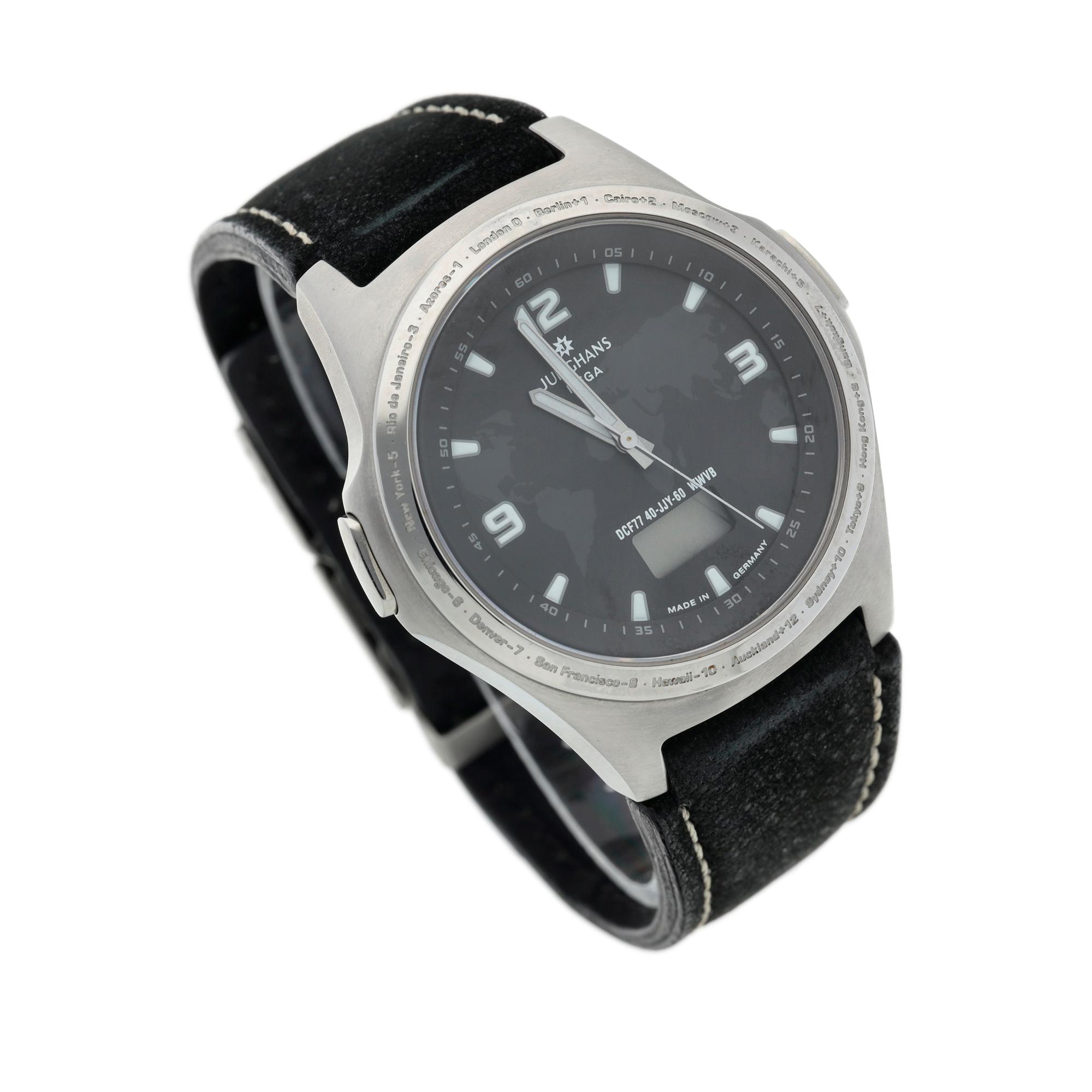 Reference DCF77 40-JJY-60 WWVB A stainless steel analog/digital radio ...