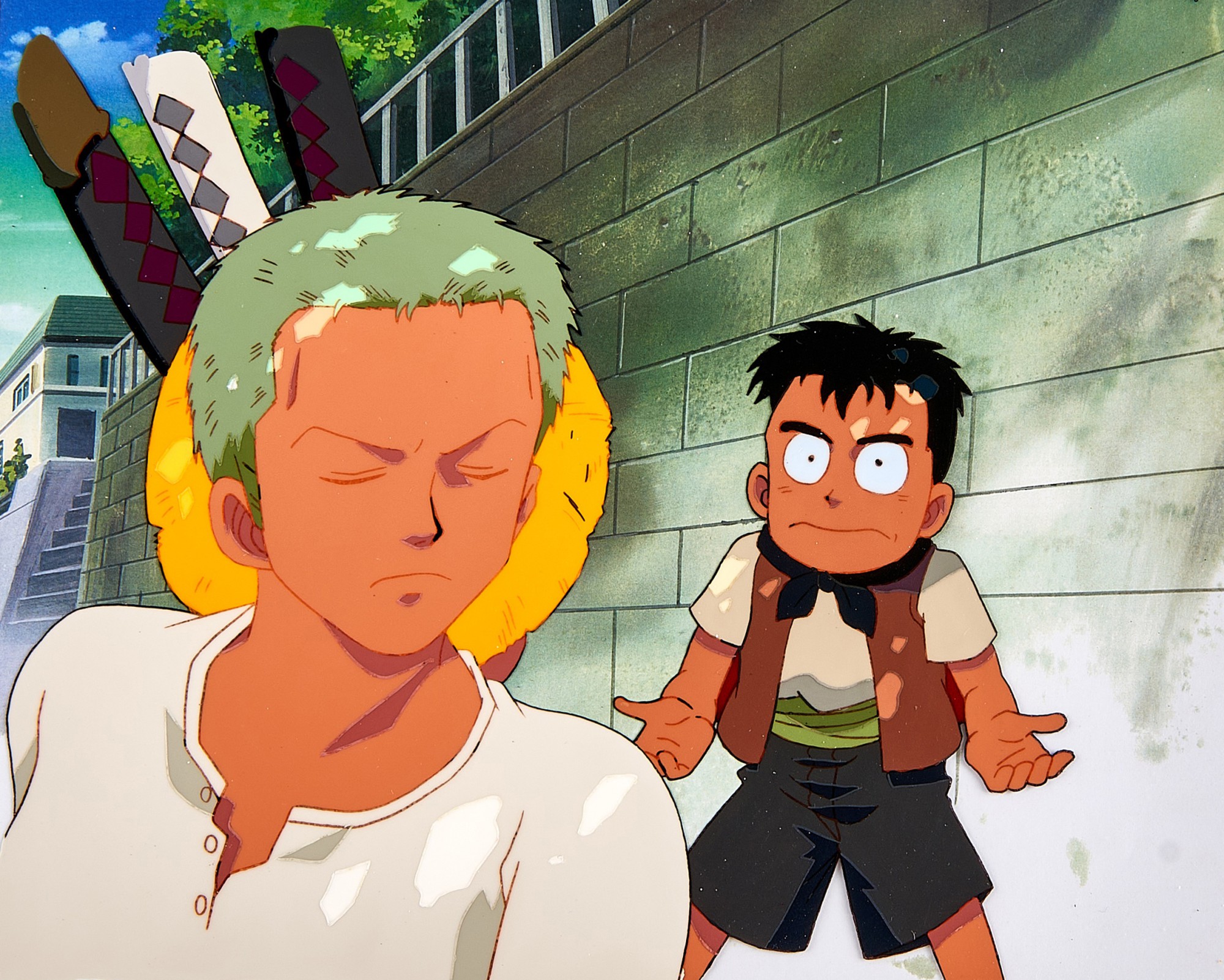 Zoro and Friend Animation Cels with Dougas and Printed Background ...