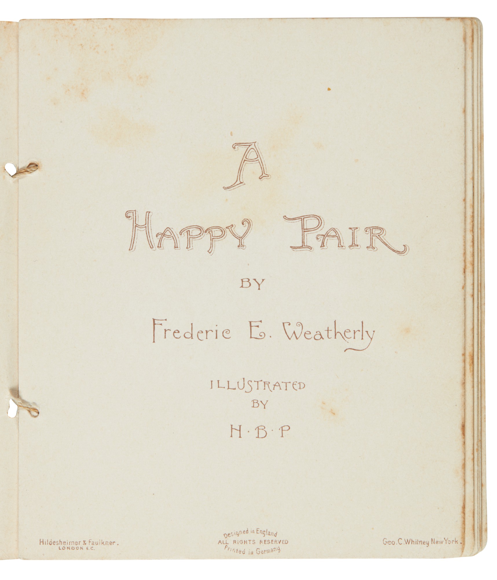 Potter, A Happy Pair, [1890], the author's first published book ...