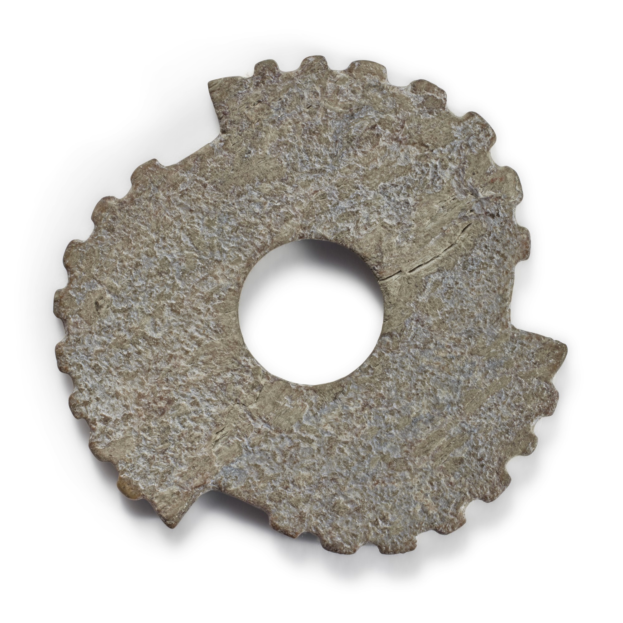 A jade notched disc (Xuanji), Neolithic period - Shang dynasty ...