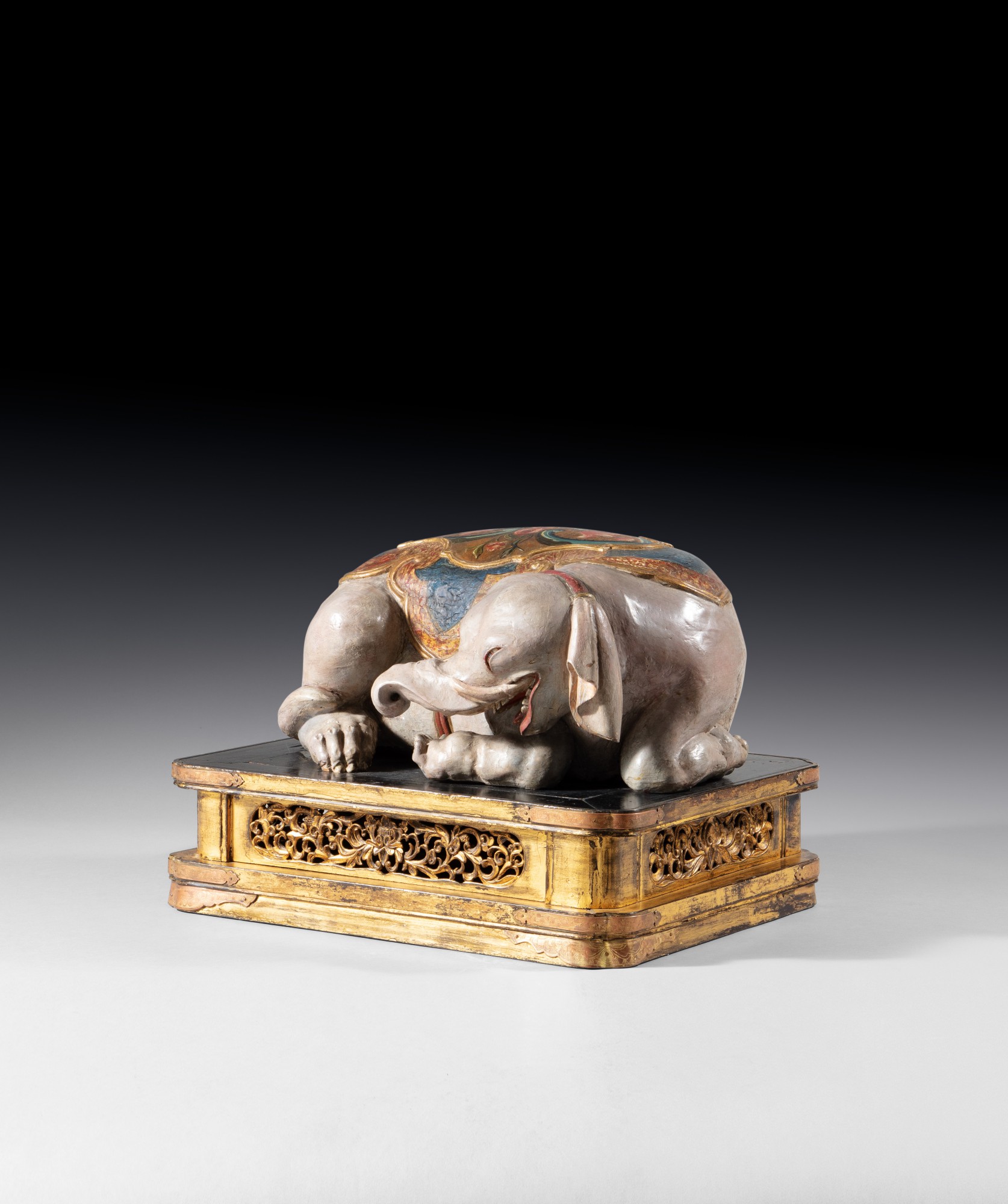 French, late 19th century, Mischievous elephant lying down | France ...