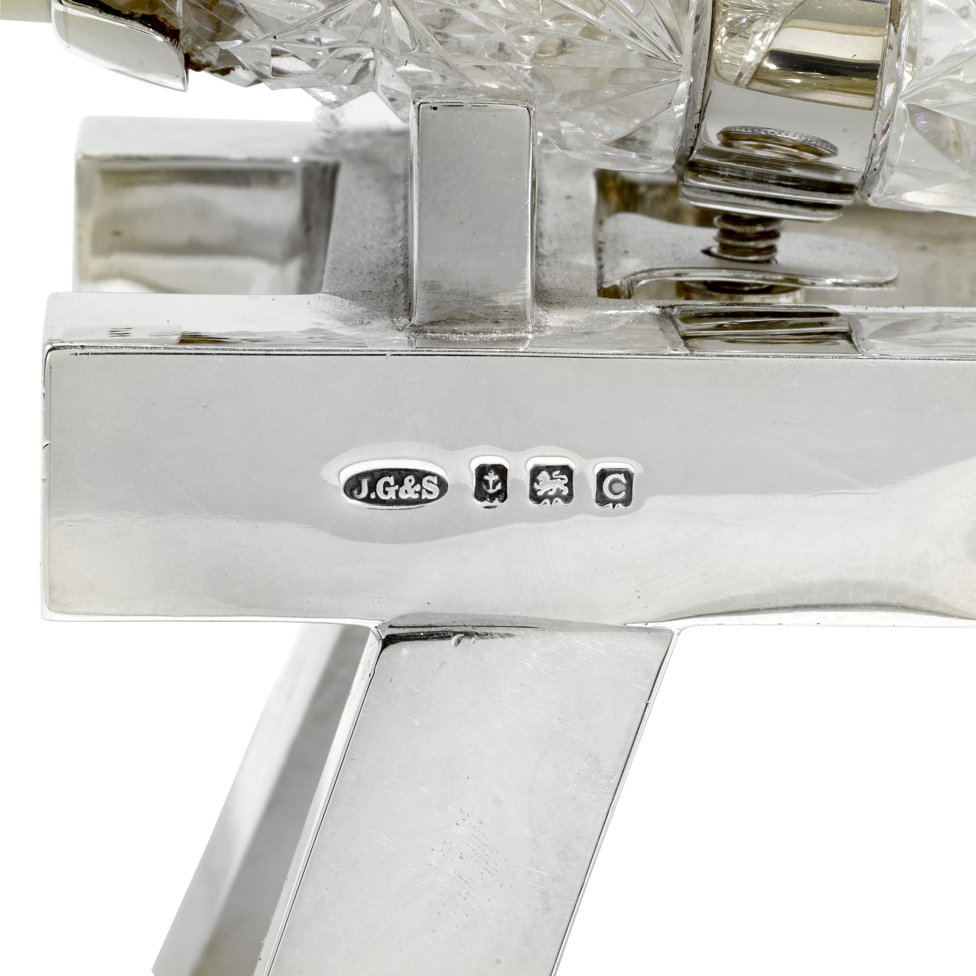 A silver-mounted cut-glass whisky barrel, John Grinsell & Sons ...