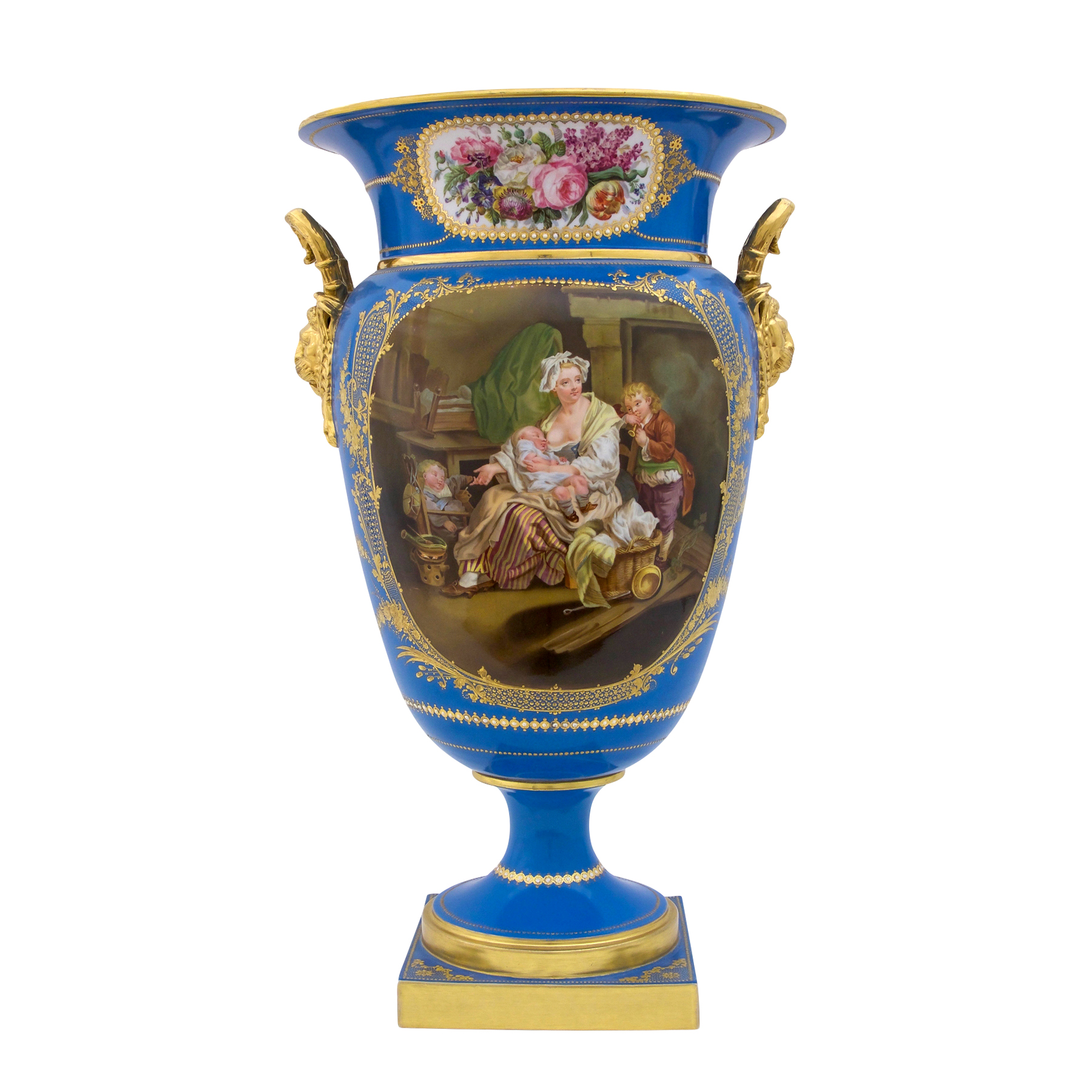 Antique European Gilt Mounted Porcelain Vase Available For Immediate ...