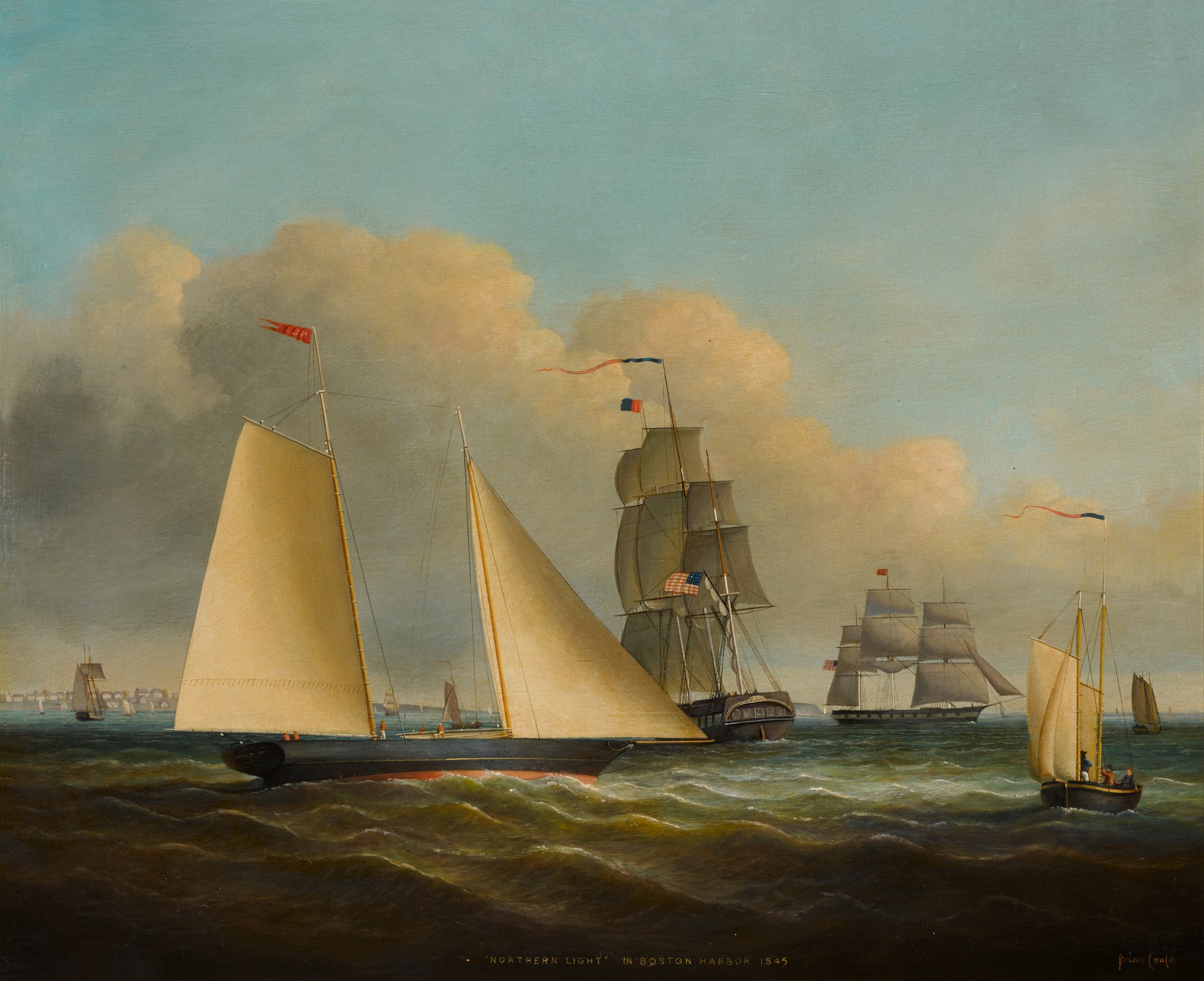 "Northern Light" in Boston Harbor 1845 | Americana, Furniture, Folk Art ...