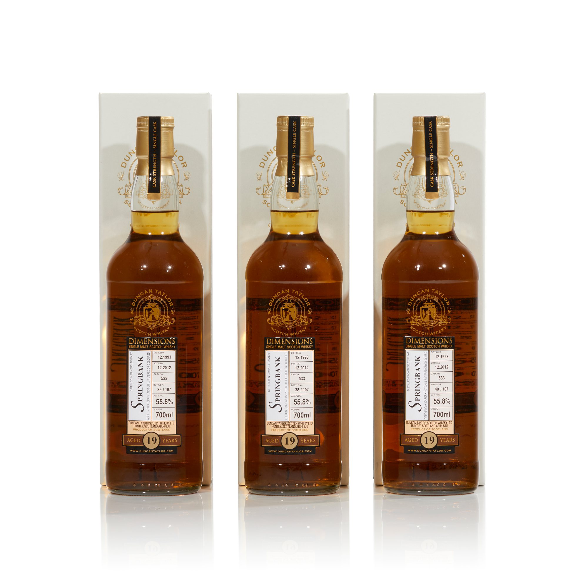 Springbank Duncan Taylor Dimensions 19 Year Old 55.8 abv 1993 (3 BT70 ...