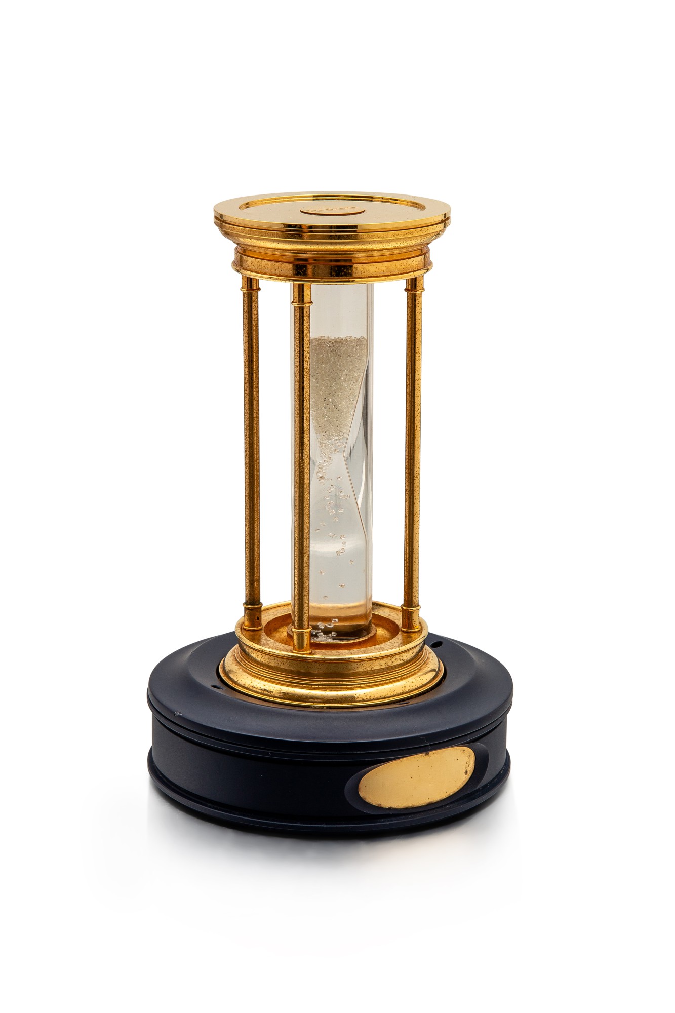 De Beers | A gilt brass hourglass with floating diamonds, Circa 2000 ...