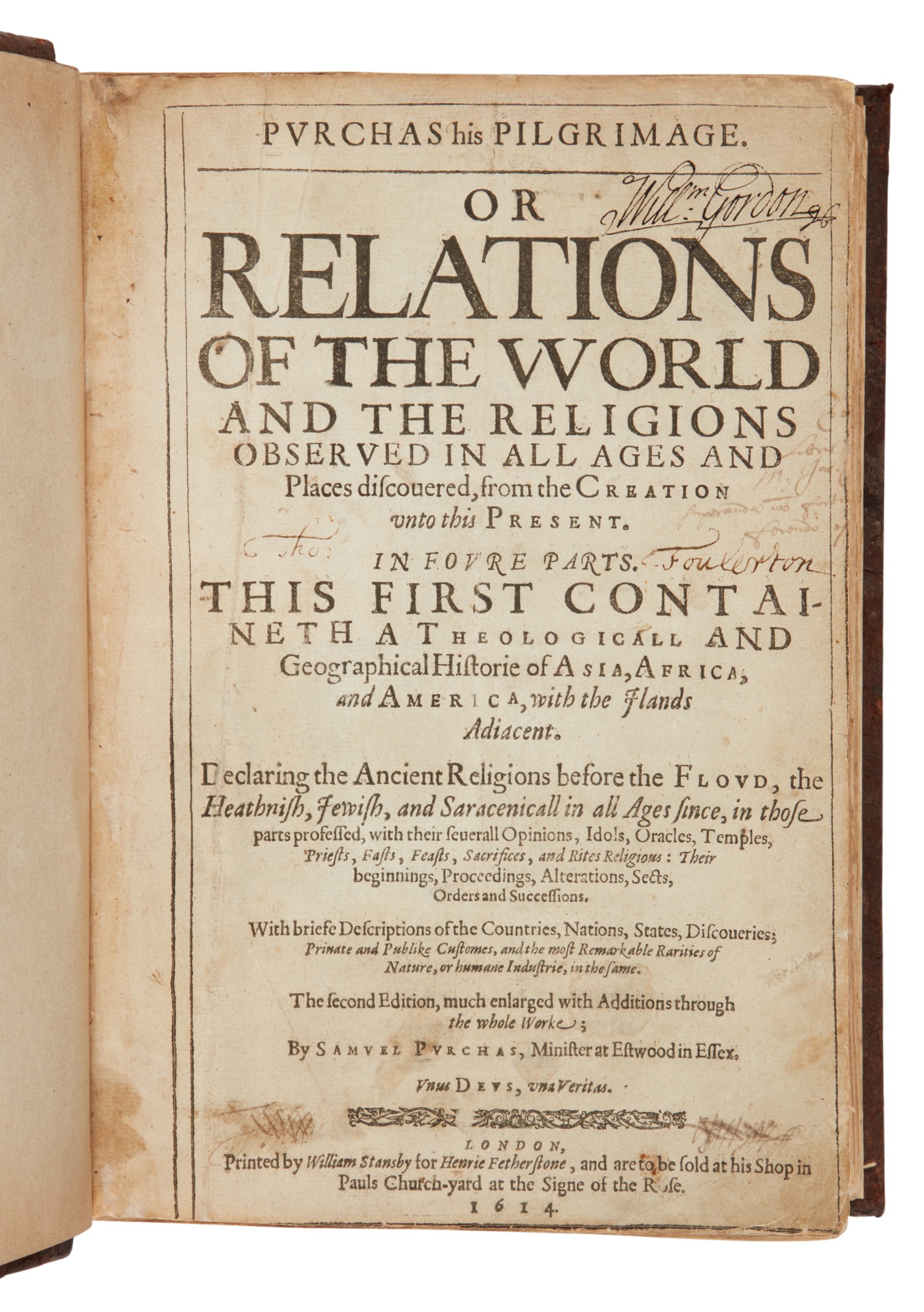 Purchas, Samuel | Second, enlarged edition of this famous collection of ...