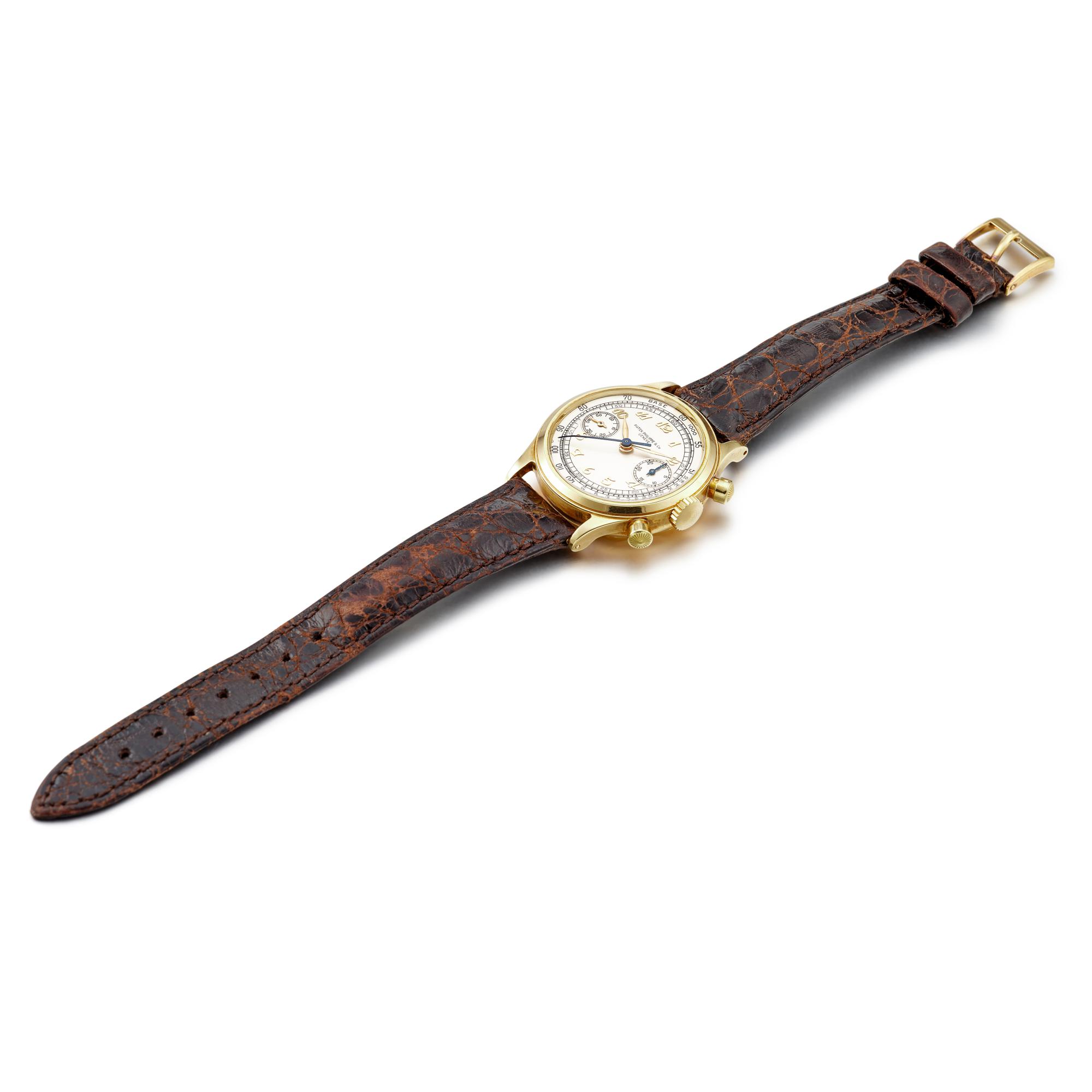 Reference 1463 | A yellow gold chronograph wristwatch with Breguet ...