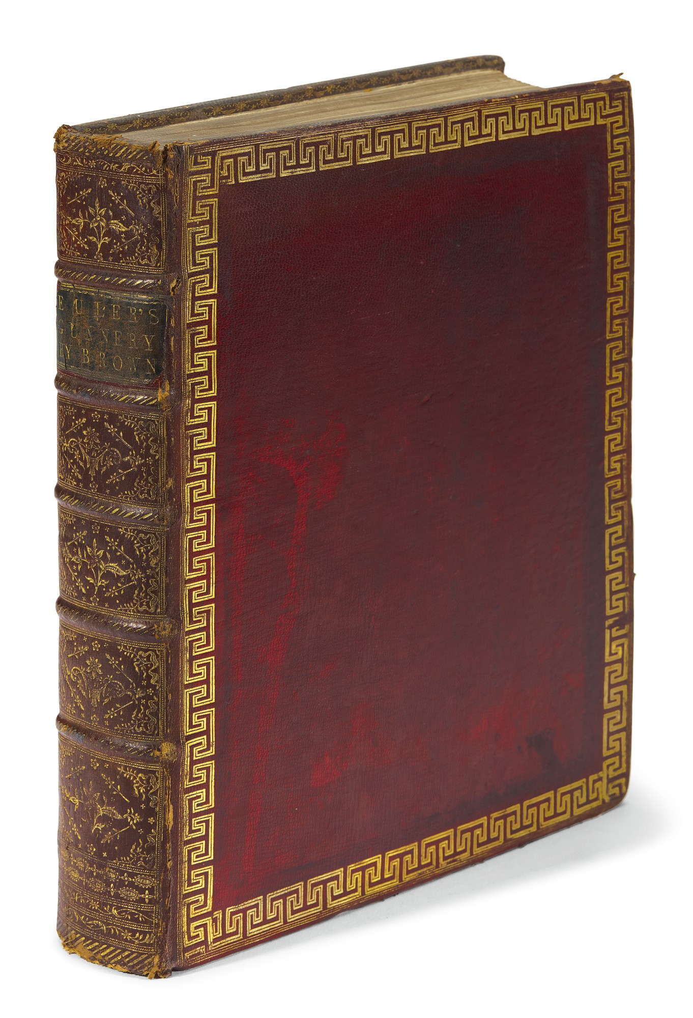 Euler, The true principles of gunnery, London, 1777, red morocco gilt ...