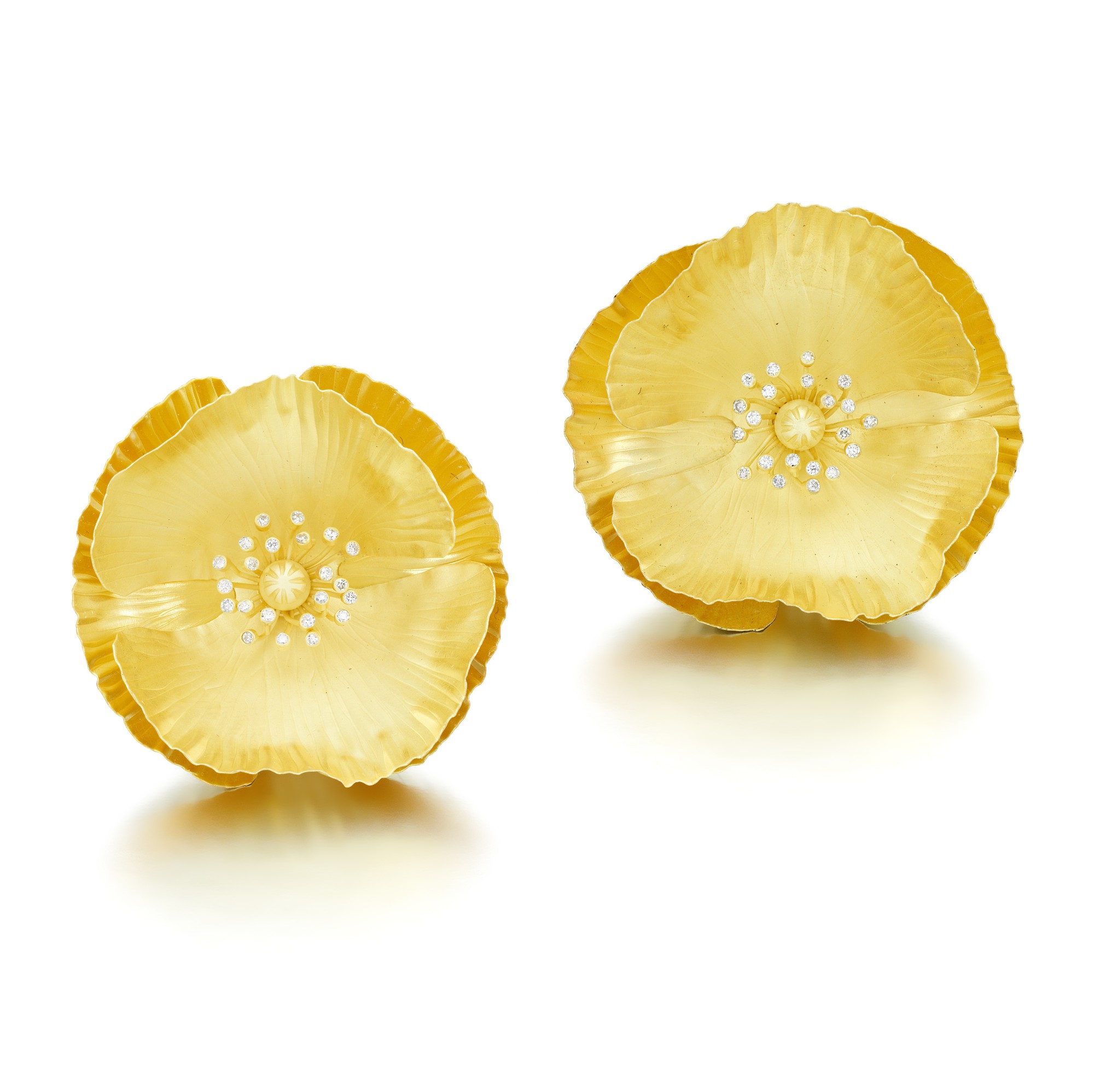 Christopher Thompson Royds Gold Poppy Object D'Art/Earrings And Brooch ...