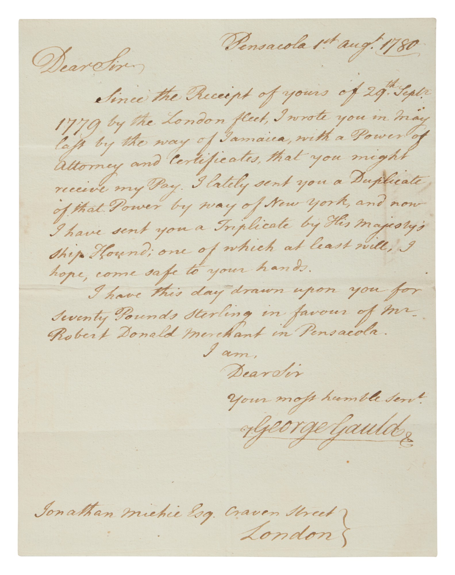 Gauld, George | A fine archive, including letters concerning naval ...