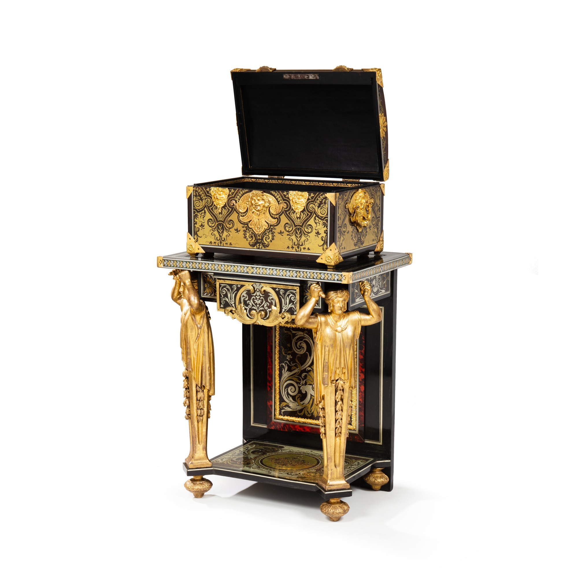 A marquetry casket and stand, the casket Louis XIV circa 1685-1700 ...