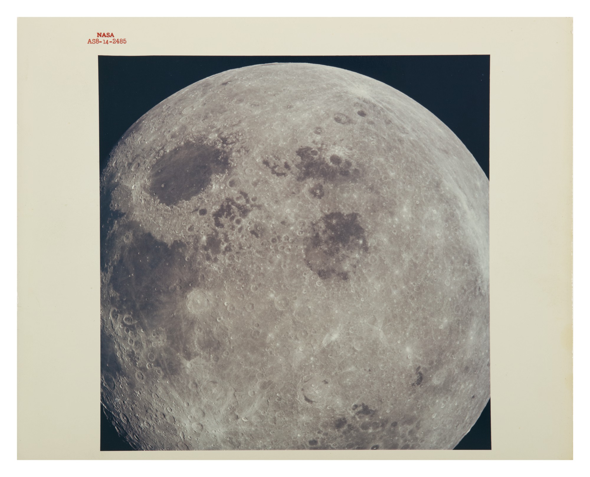 [APOLLO 8] THE MOON. VINTAGE NASA "RED NUMBER" PHOTOGRAPH, DECEMBER ...