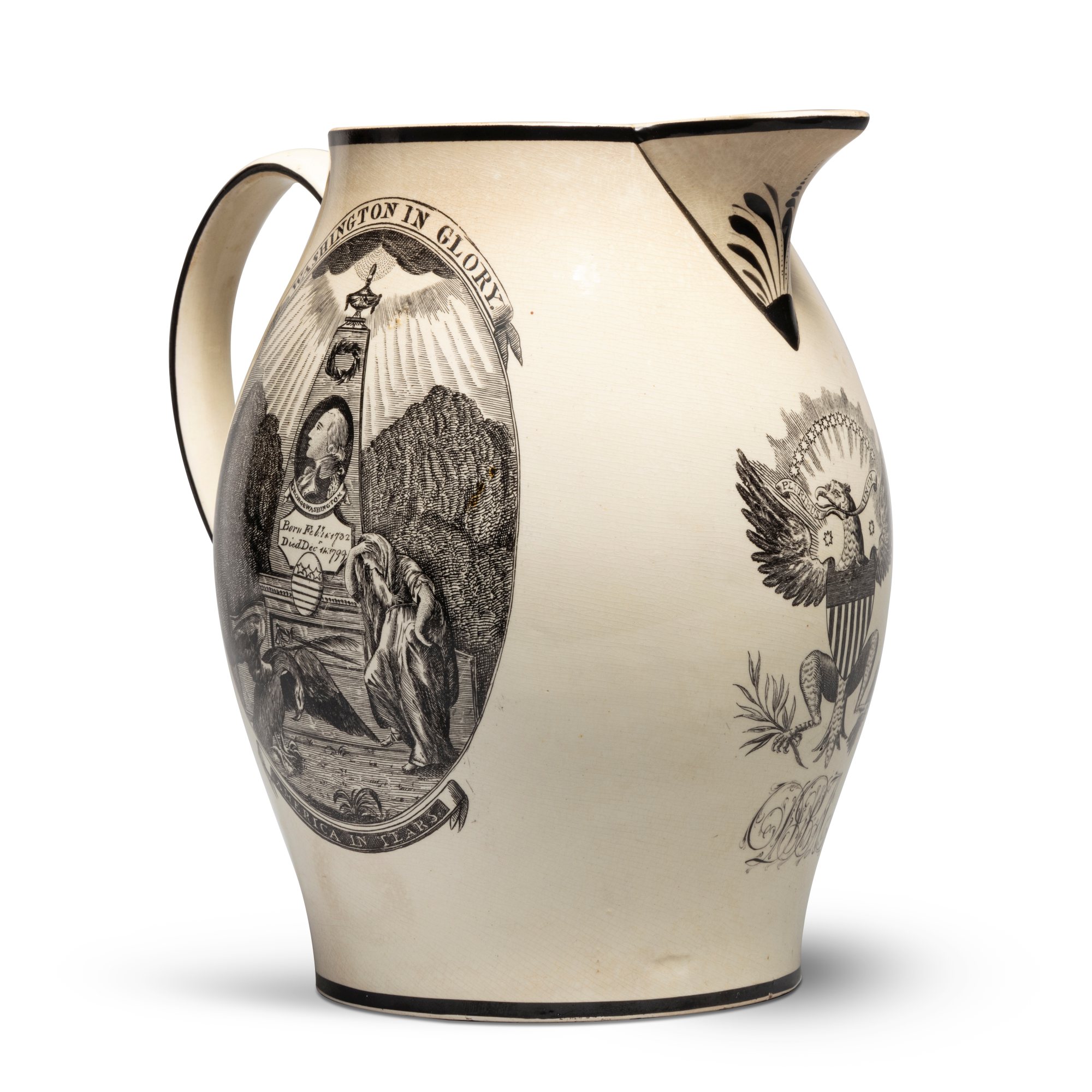 A Liverpool creamware transfer-printed 'political' Jug, Early 19th ...