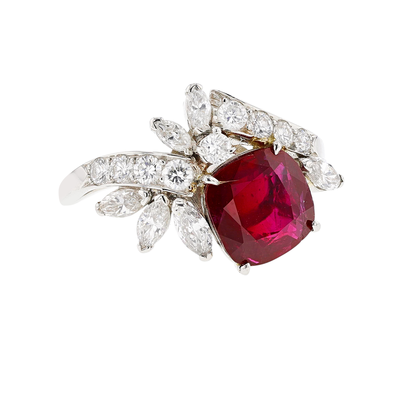 Raymond Yard Platinum, 3.01 Ct Burma Ruby And Diamond Ring Available ...