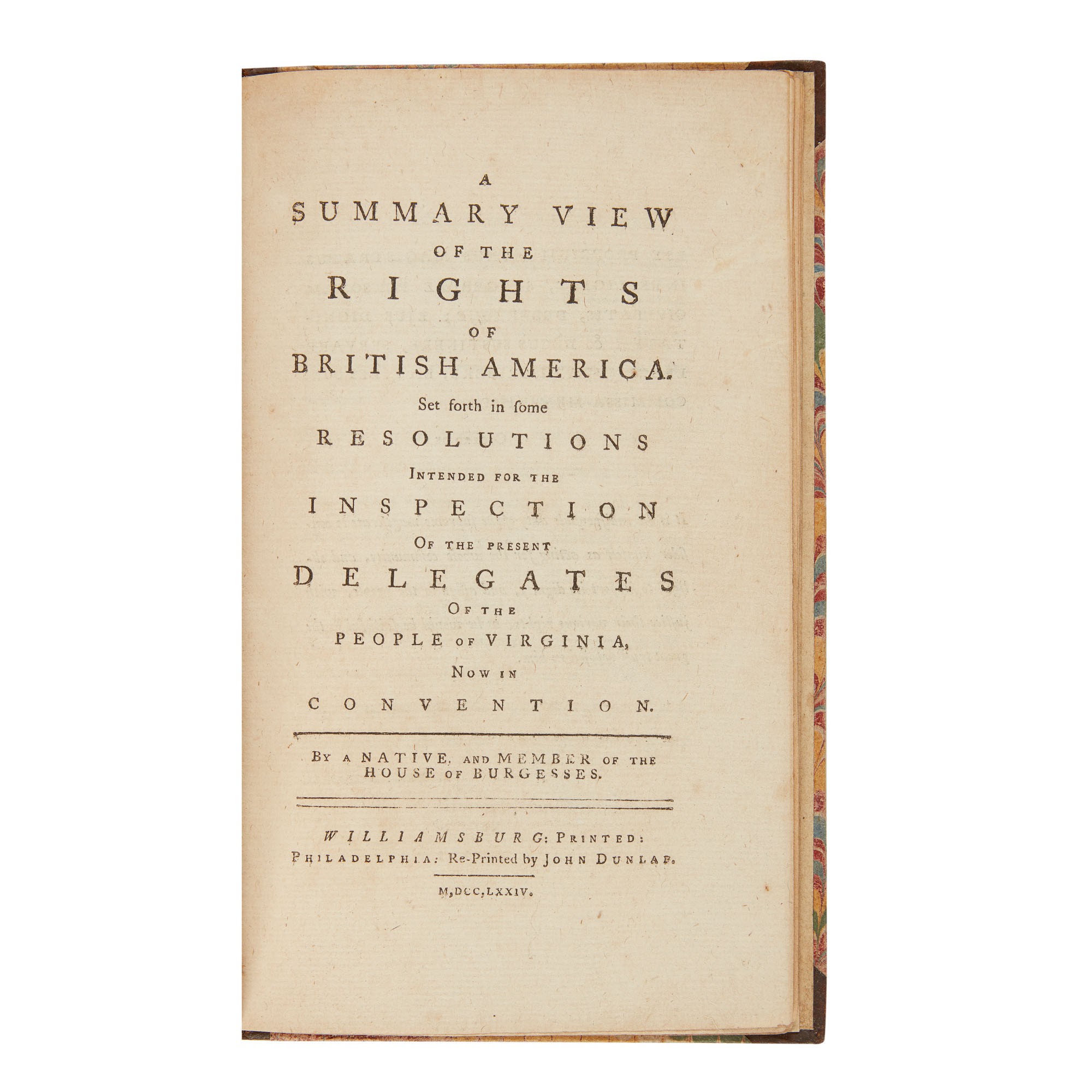 Jefferson, Thomas | Jefferson's Summary View of the Rights of British ...