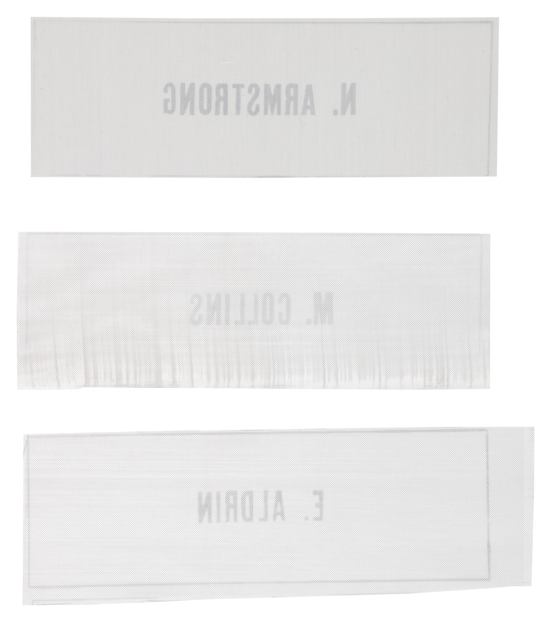 [Apollo 11] — Beta Cloth Name Tags of Each Crew Member | Space ...