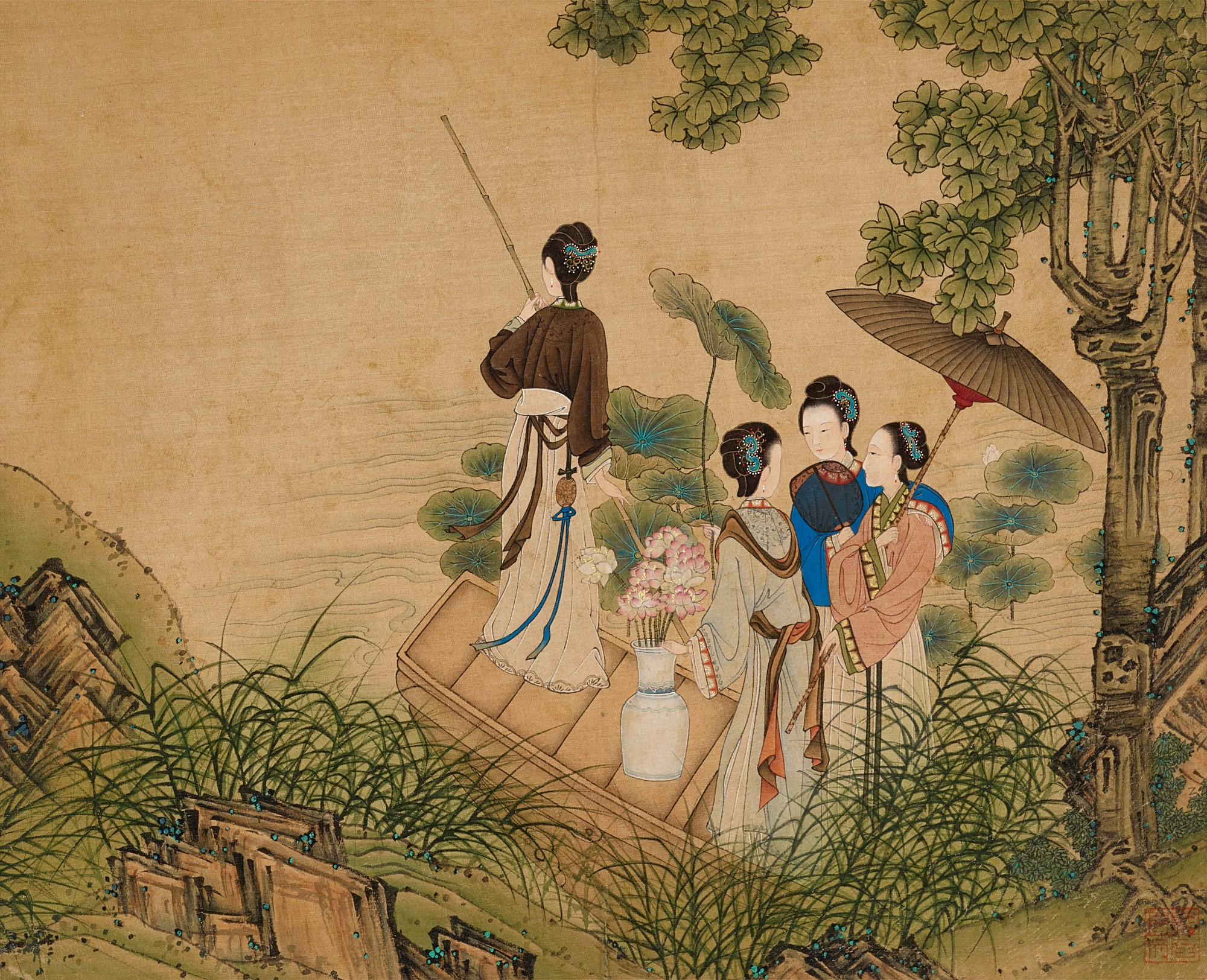 Leng Mei 冷枚 | Ladies in Palaces 漢宮仕女 | Fine Classical Chinese Paintings ...