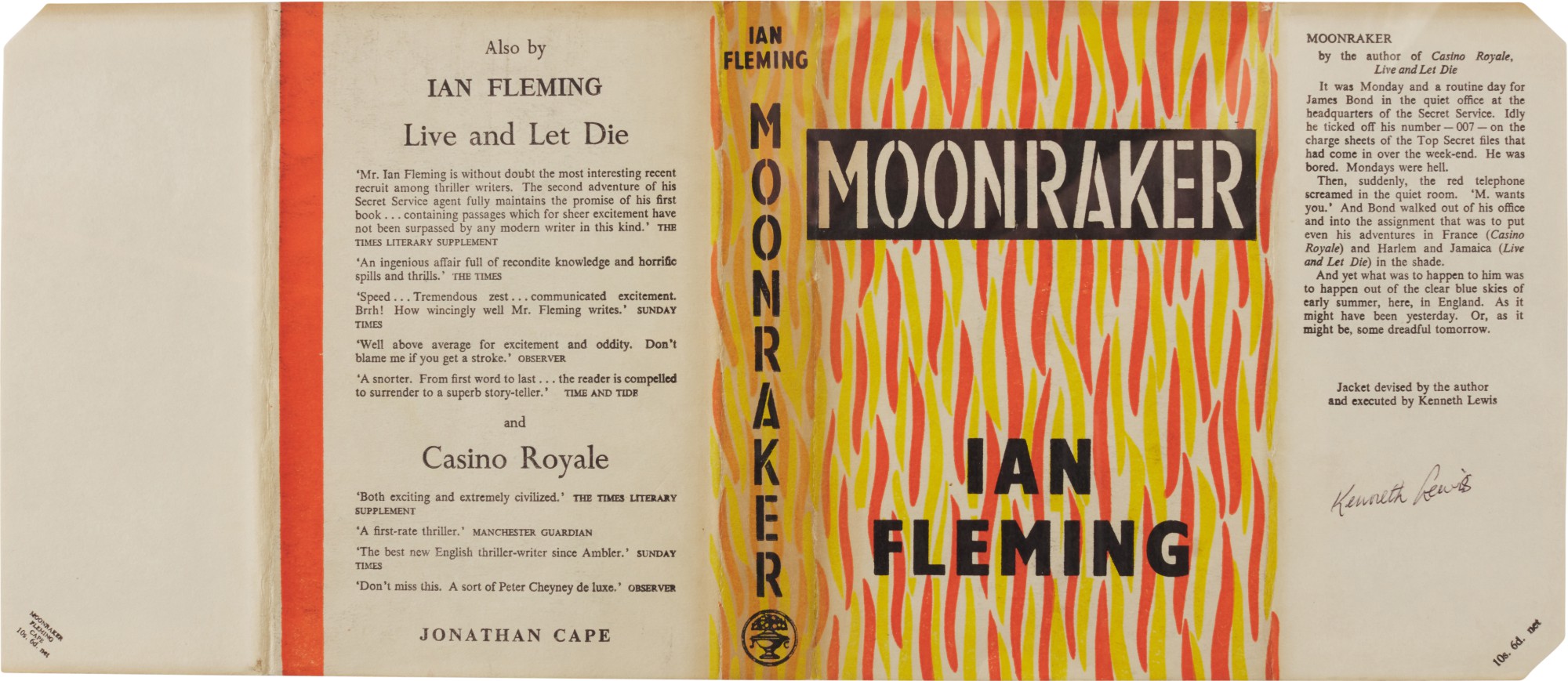 Ian Fleming | Moonraker, 1955, first edition, signed by Kenneth Lewis | James Bond on Bond ...