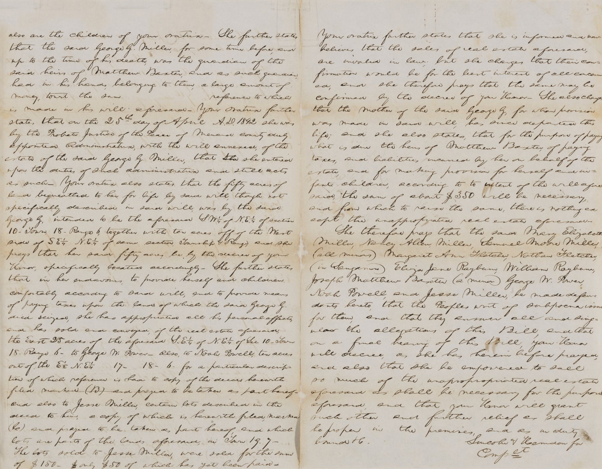 Lincoln, Abraham | A lengthy Lincoln legal document signed "Lincoln ...
