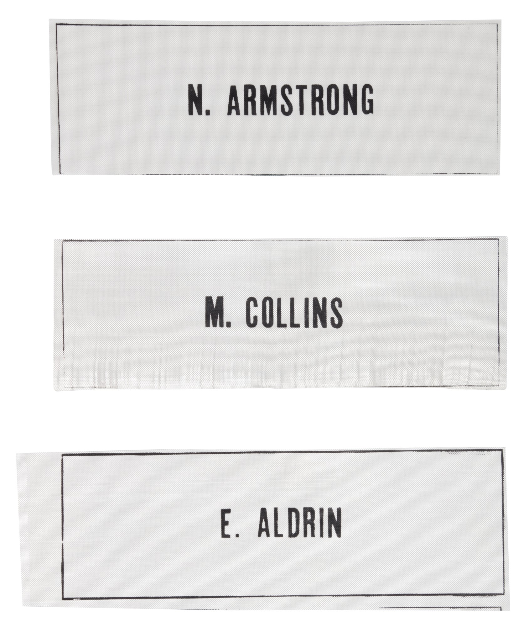 [Apollo 11] — Beta Cloth Name Tags of Each Crew Member | Space ...