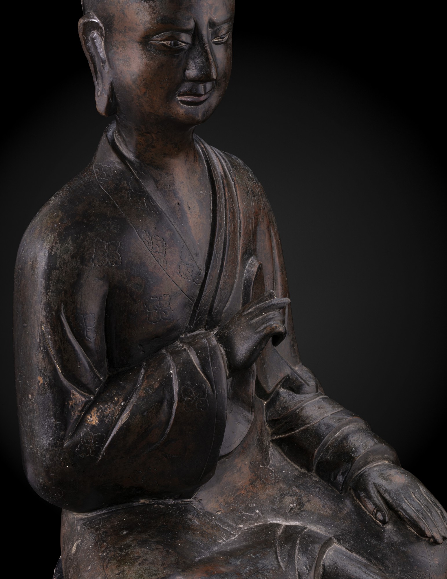 A large bronze seated monk 17th-18th century | 十七至十八世紀 銅和尚坐像 | Arts d ...