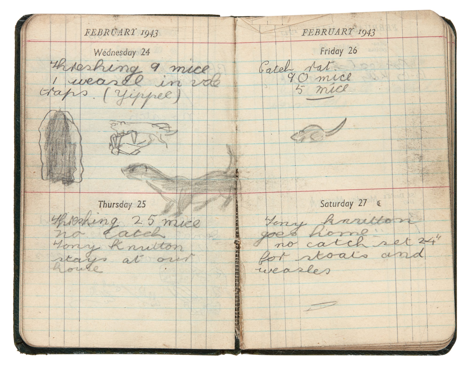 Ted Hughes | Hunting diary, 1943 | Books, Manuscripts and Music from ...