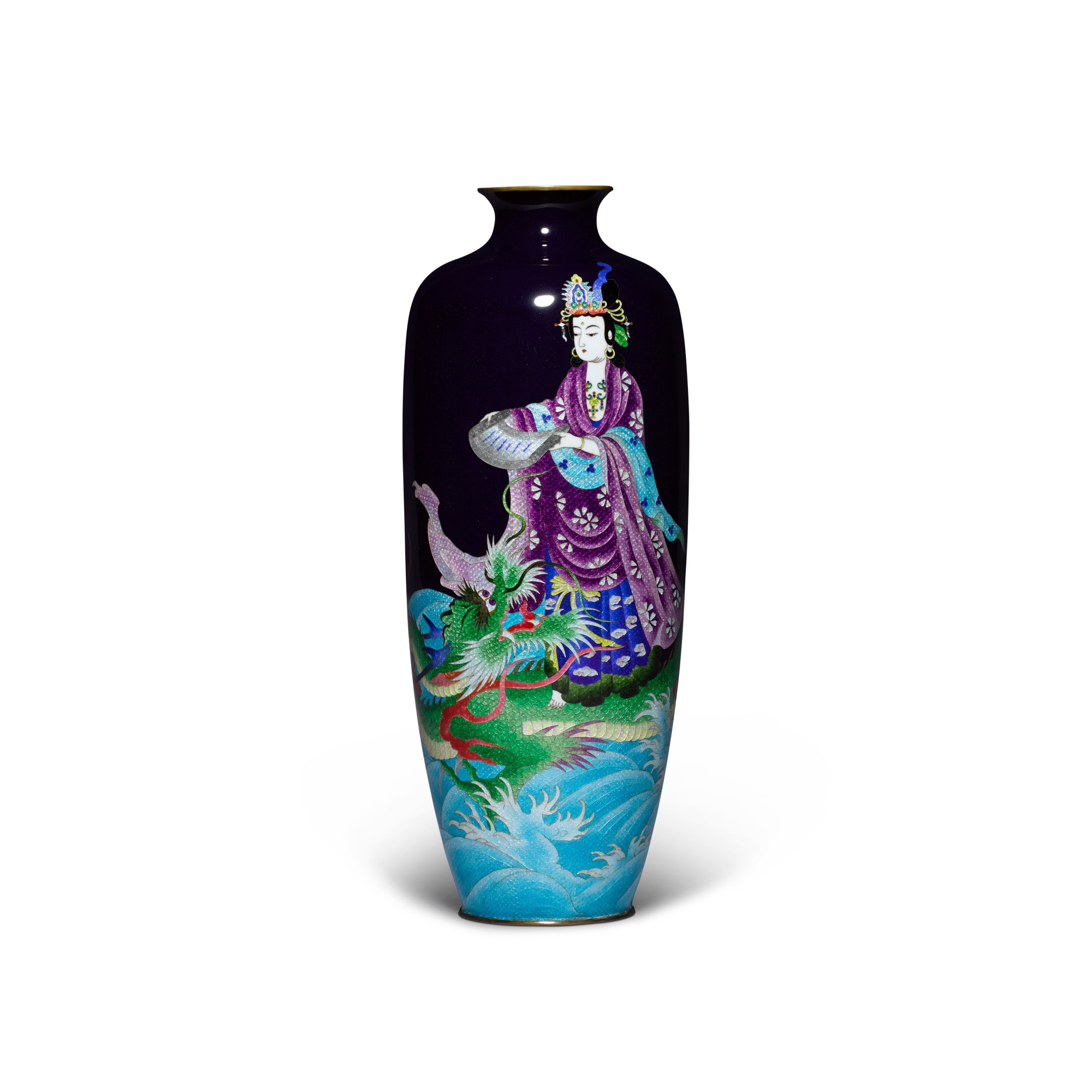A cloisonné enamel vase | Signed Adachi (Adachi Kinjiro) | Meiji period ...