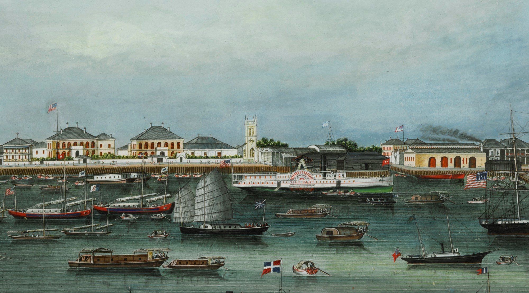 An Extremely Rare View of the American Settlement in Shanghai, Qing ...