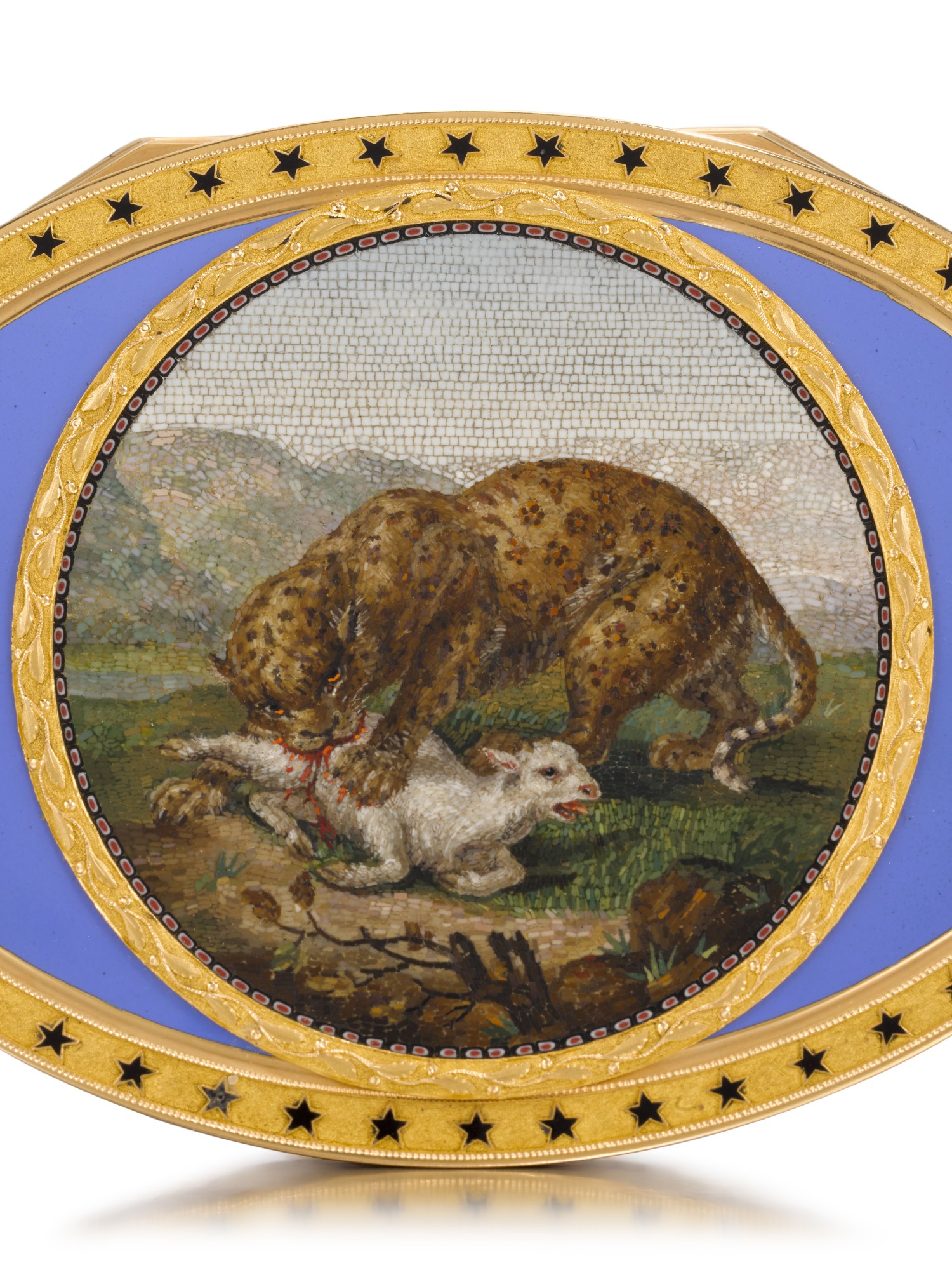 A gold, enamel and Roman micromosaic snuff box, Etienne-Louis Blerzy ...