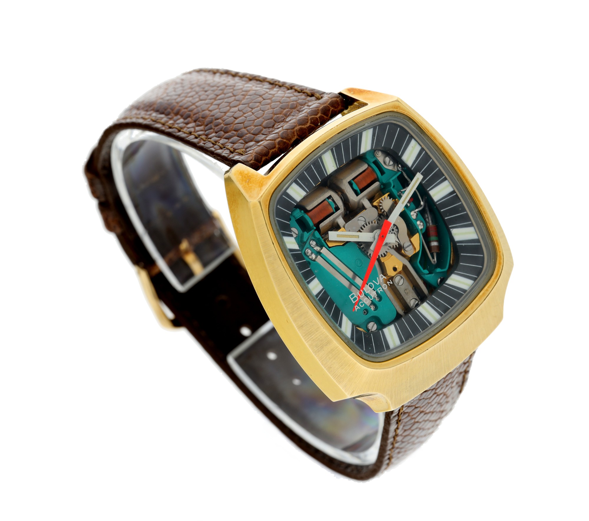 Accutron Spaceview A stainless steel and gold plated cushion shaped ...