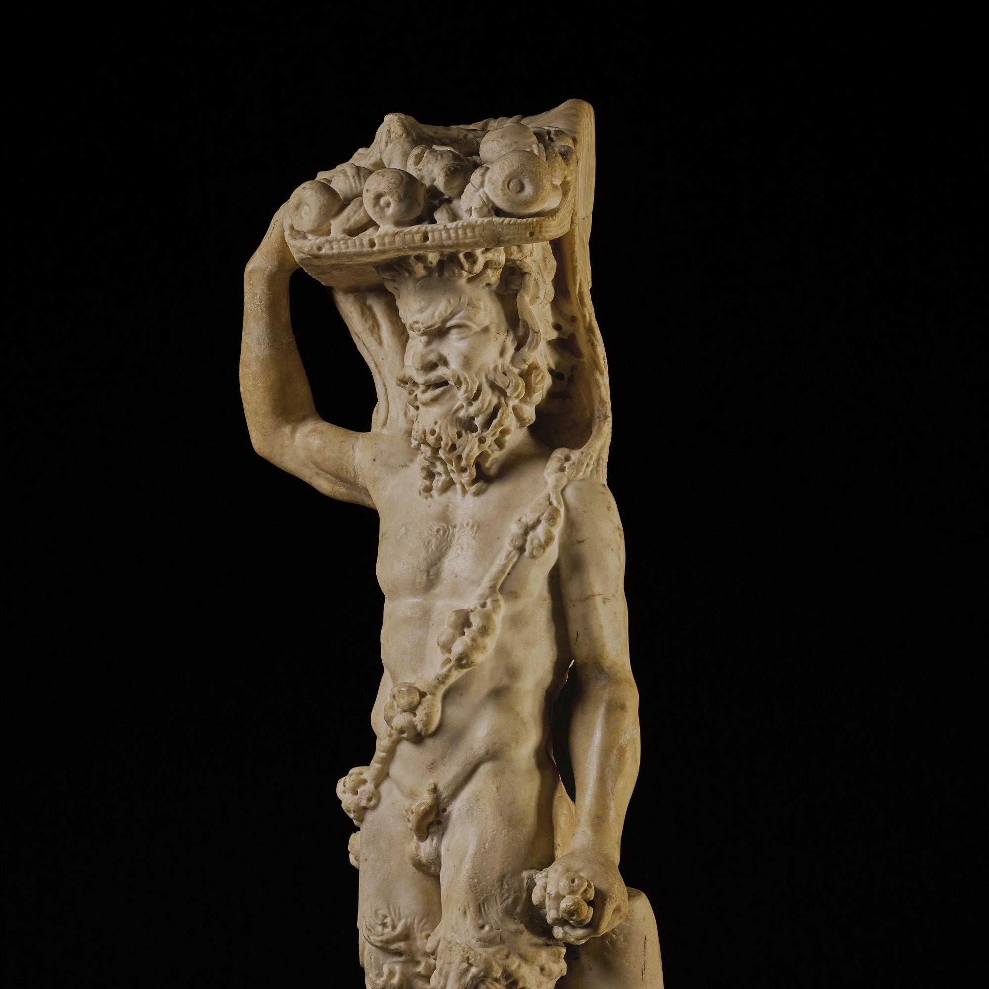 A ROMAN MARBLE FIGURE OF PAN, CIRCA 2ND CENTURY A.D., WITH CIRCA 18TH ...