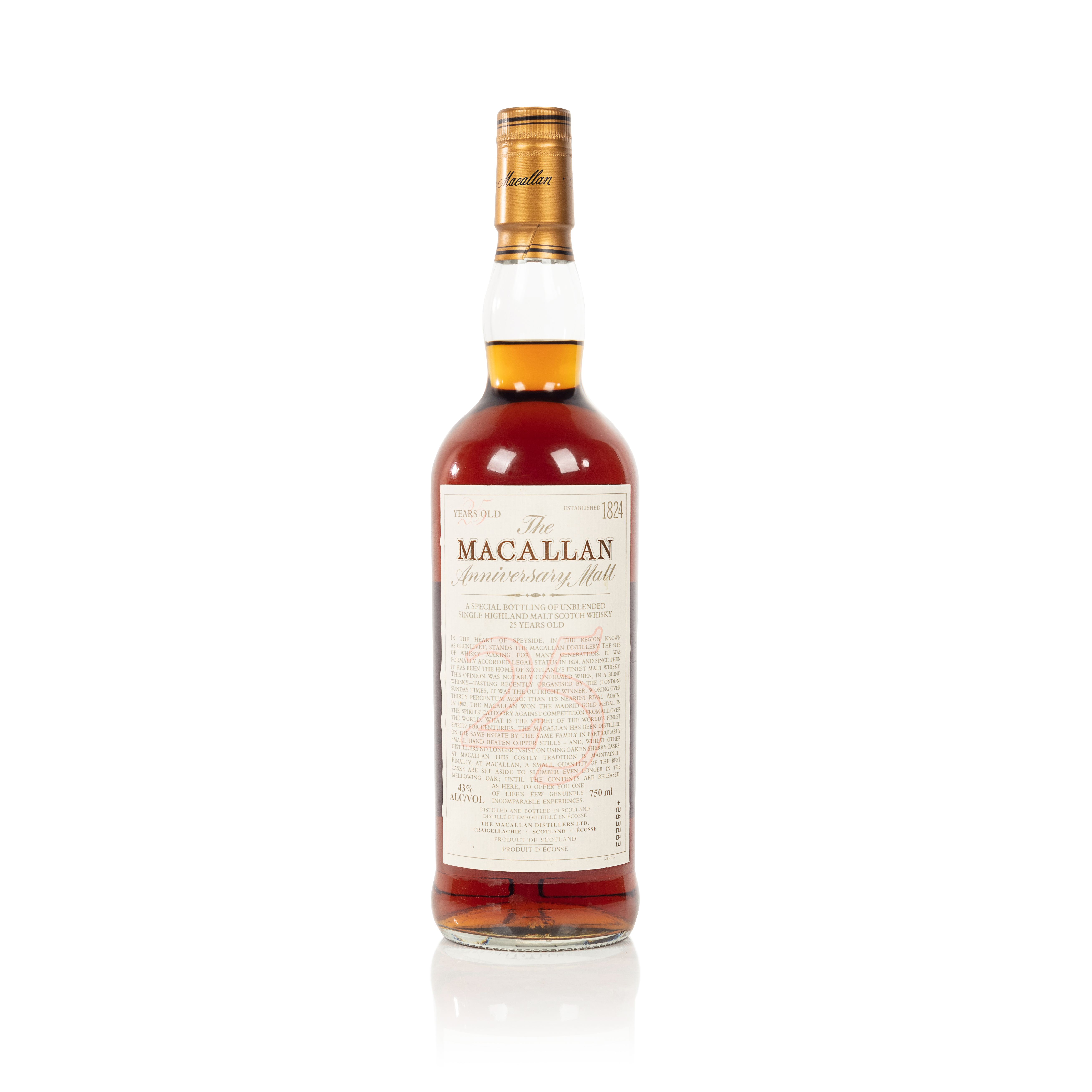 The Macallan 25 Year Old Anniversary Malt 43.0 abv NV (1 BT70) | Whisky ...