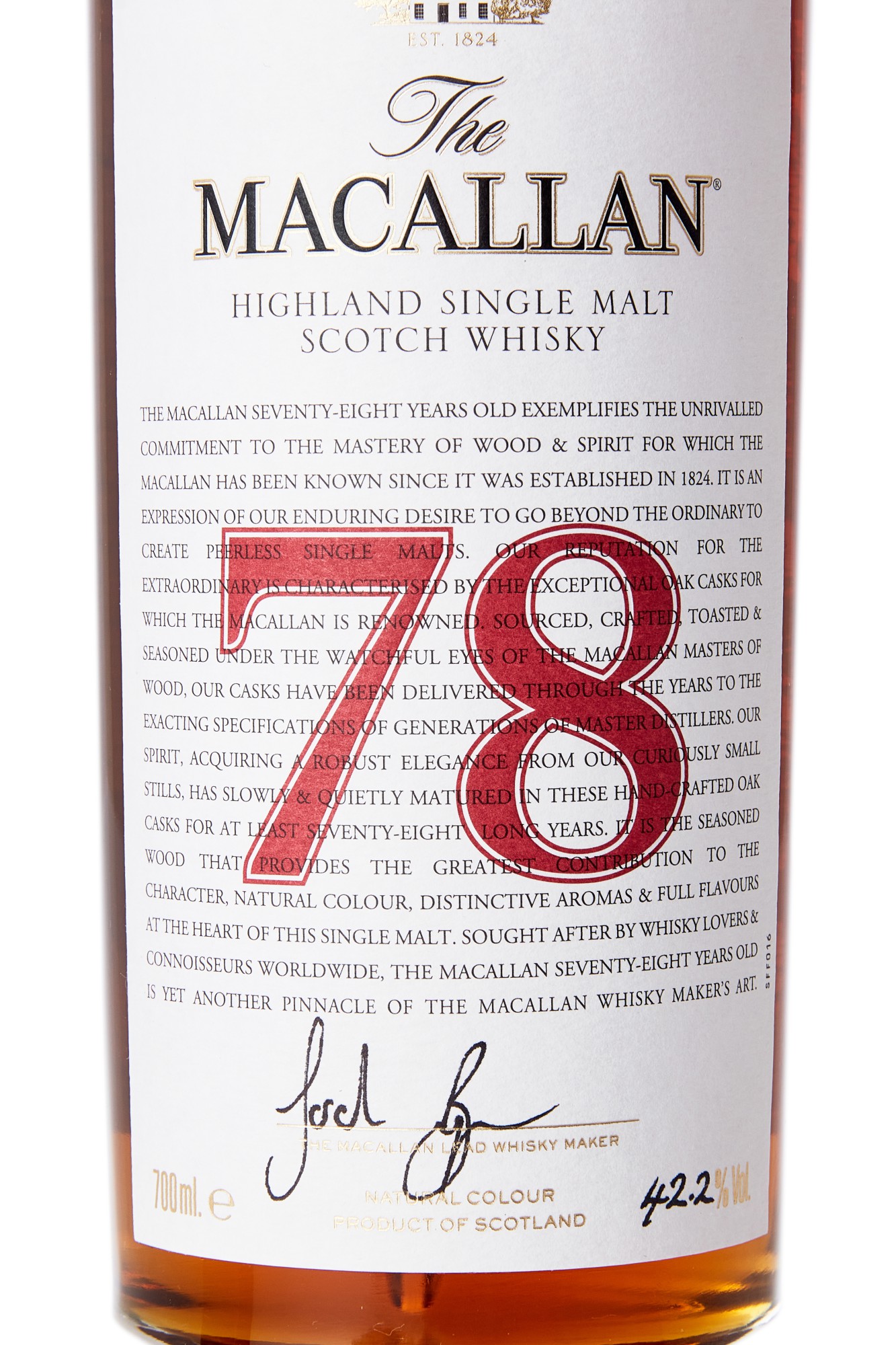 The Macallan The Red Collection 78 Year Old 42.2 abv NV (1 BT70) | Distilled | Whisky + Moutai ...