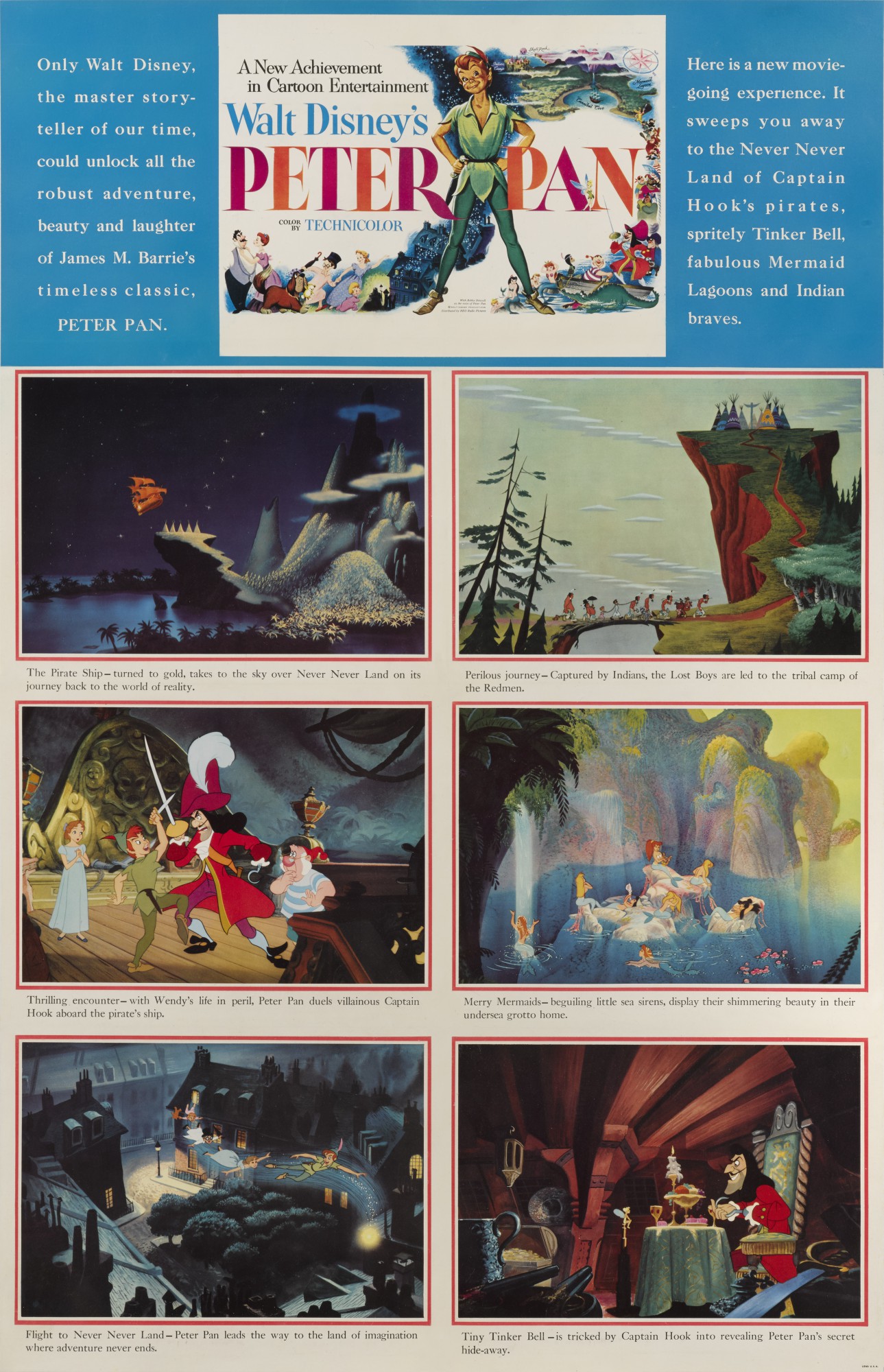 Peter Pan (1953) Poster, US, Alternate style | Original Film Posters ...