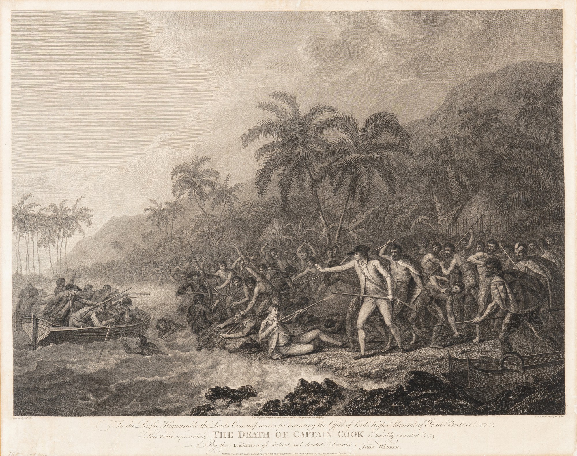 The Death of captain Cook par John Webber. Londres, J. Webber & W ...