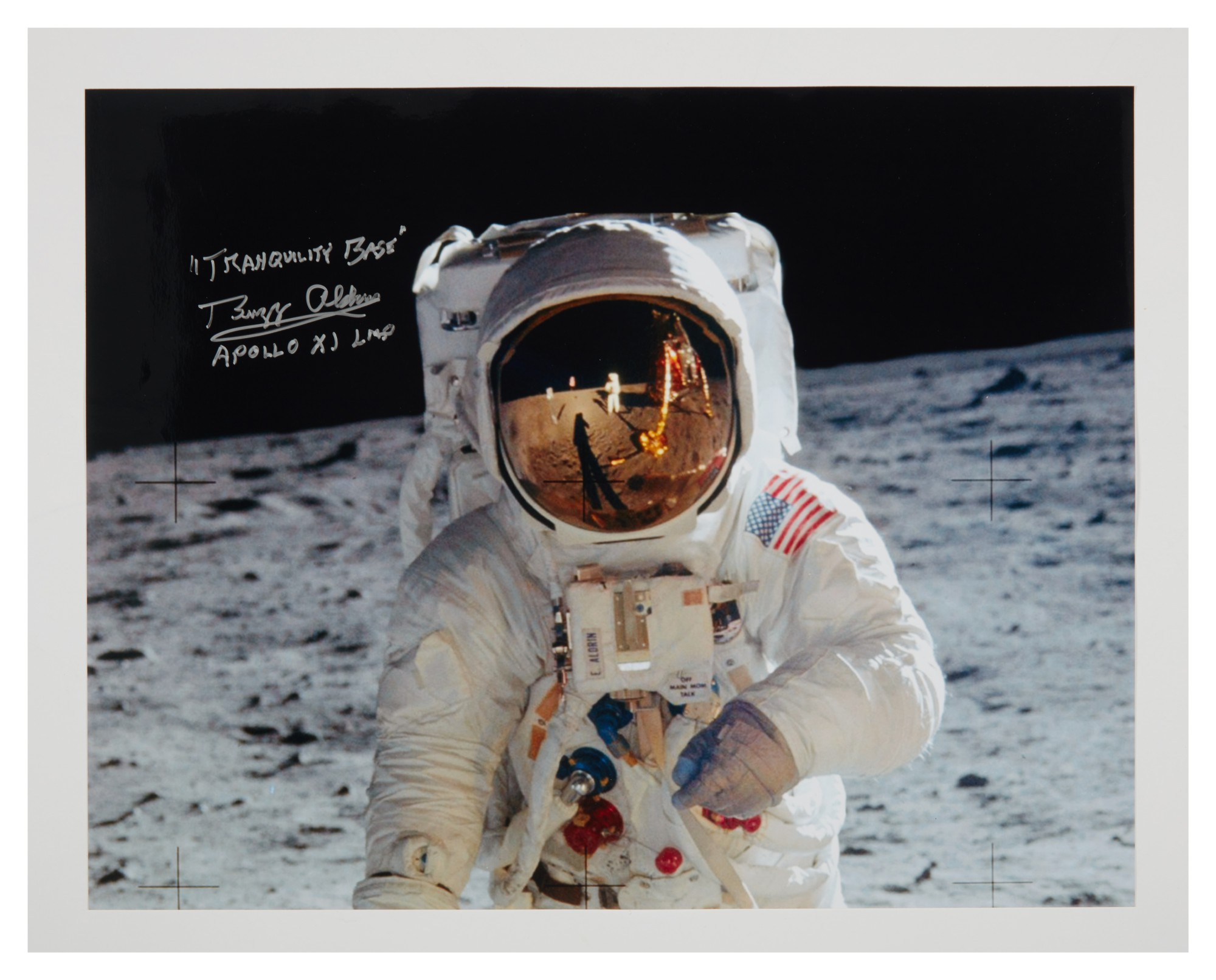 [Apollo 11] — Buzz in the Sea of Tranquility. Color photograph, signed ...