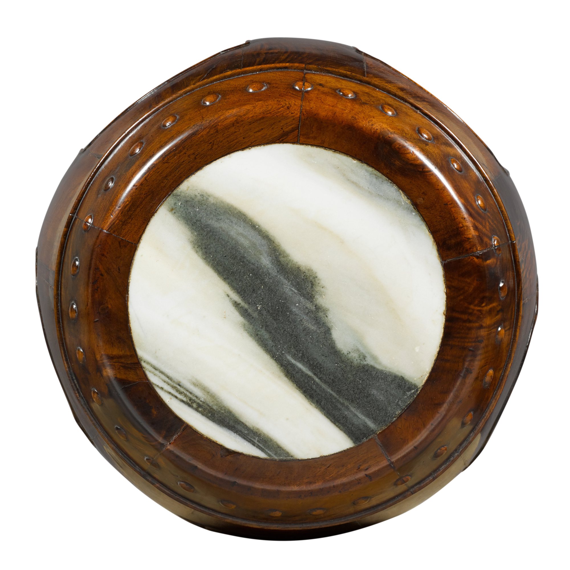 A pair of marble-inset hongmu garden stools, Late Ming dynasty | 明末 ...