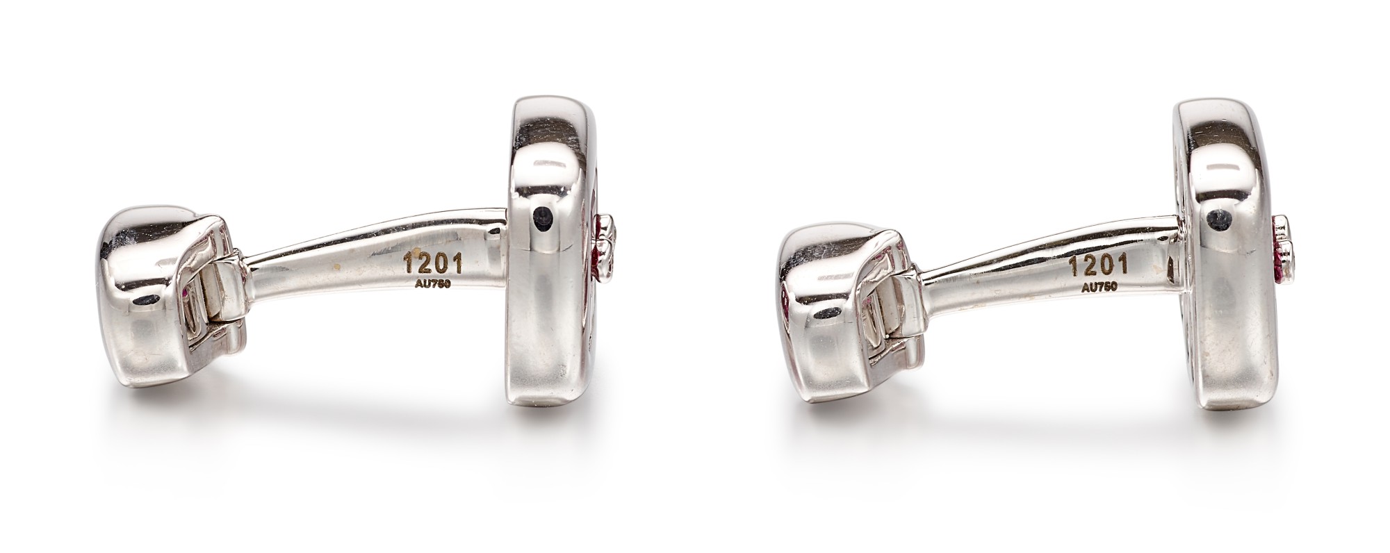 Pair of Ruby and Diamond Cufflinks | 格拉夫| 紅寶石 配 鑽石 袖扣一對 (紅寶石共重約3.70克拉 ...