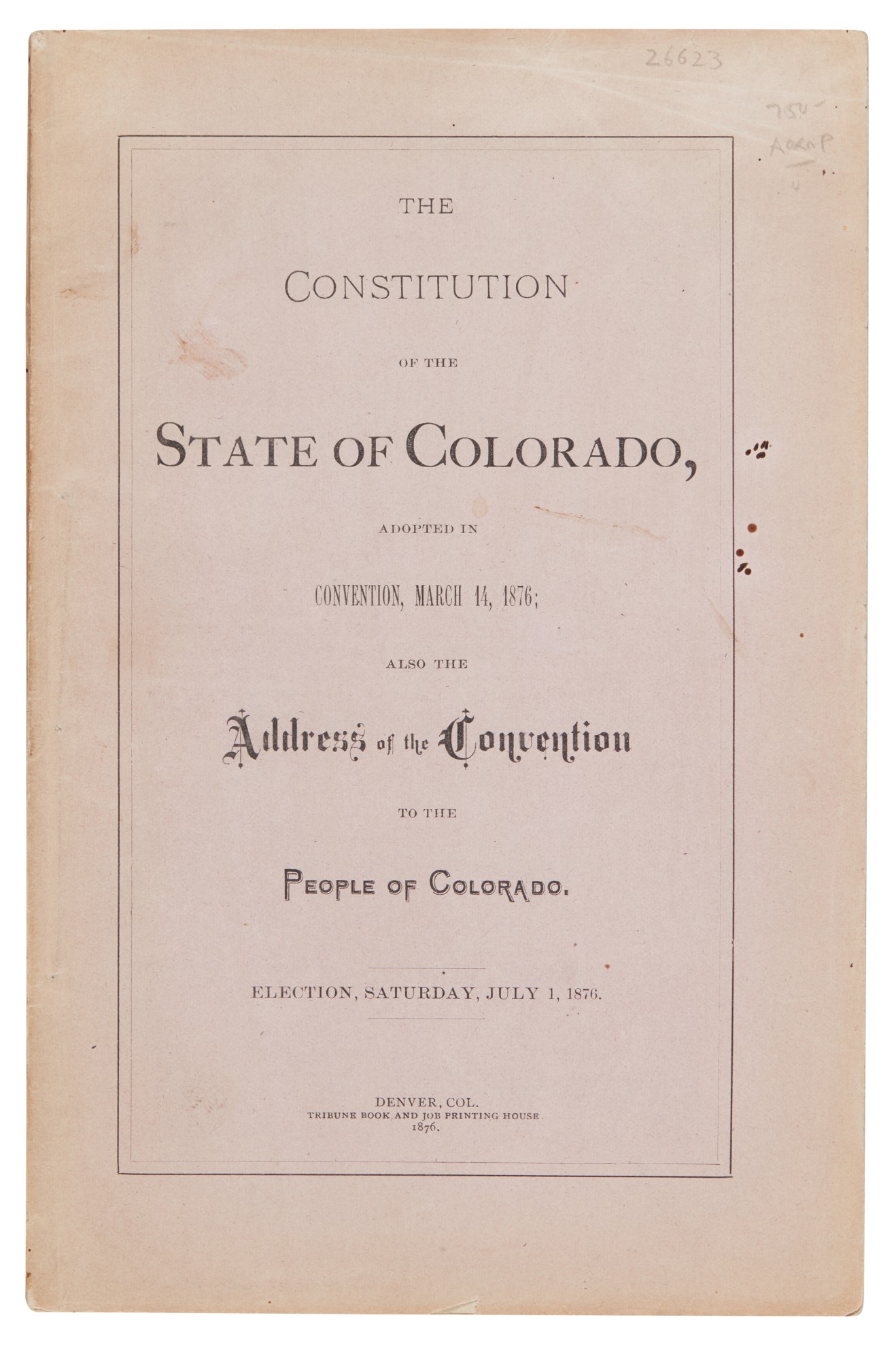 Colorado | The constitution that brought Colorado into the union ...