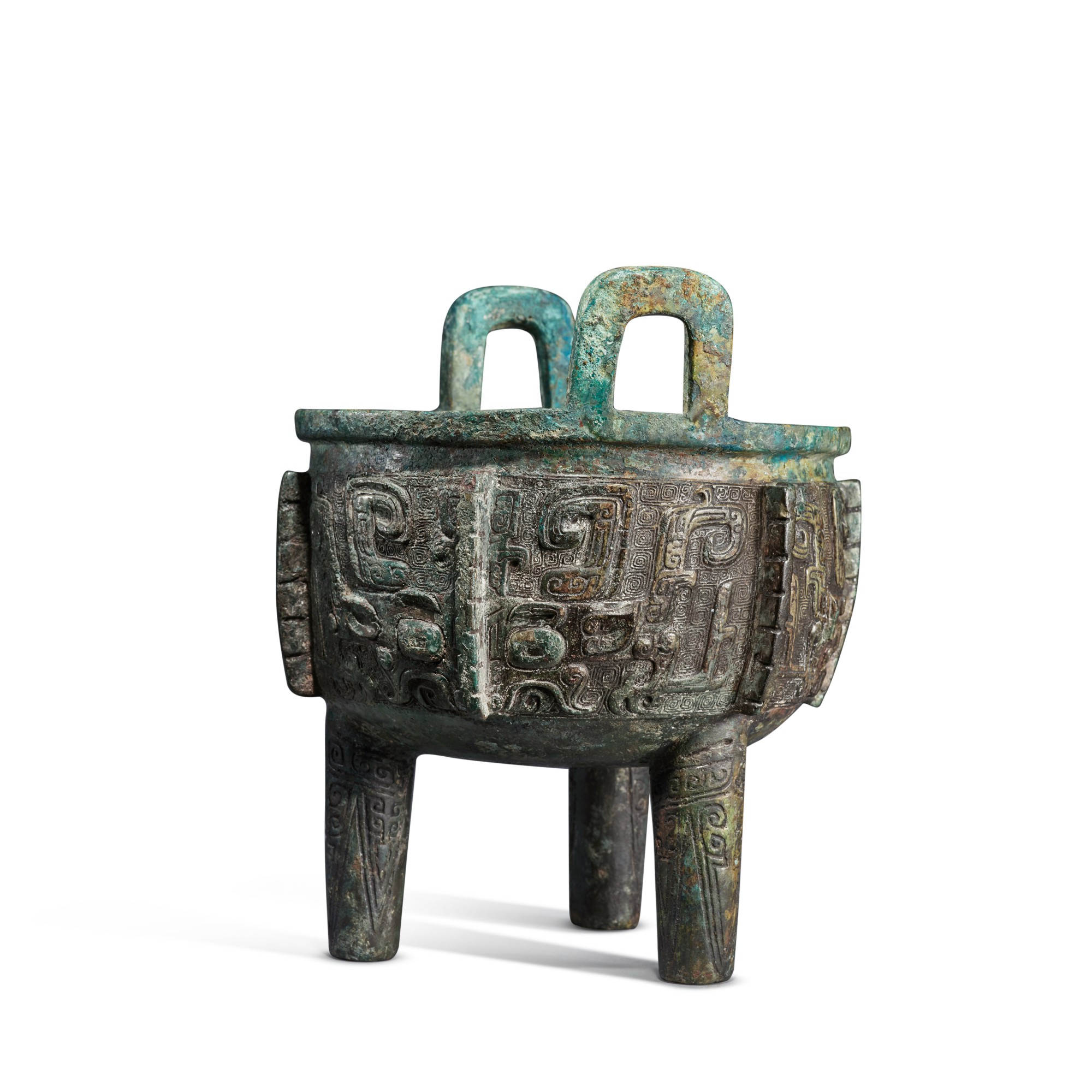 An archaic bronze ritual food vessel (Ding), Late Shang dynasty | 商末 ...