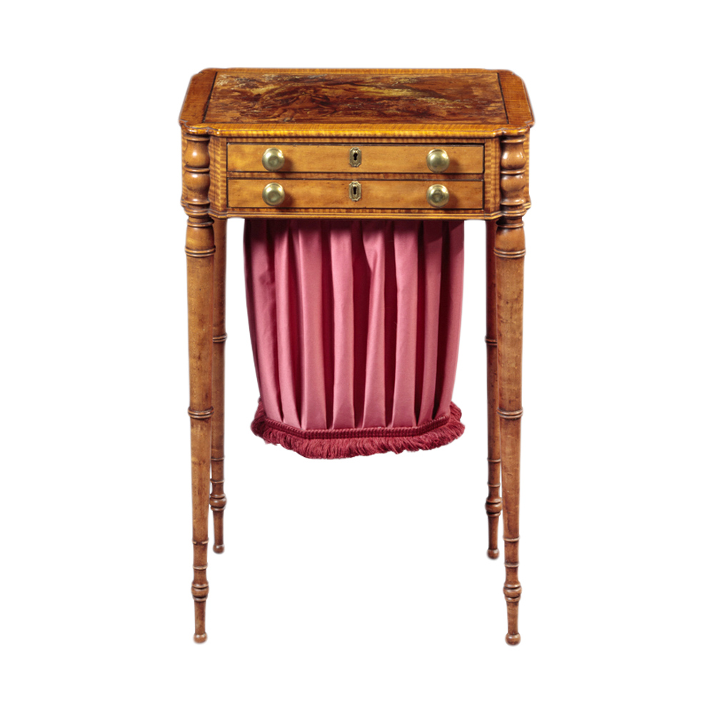 Antique American Federal Bird's Eye Maple Work Table Available For ...