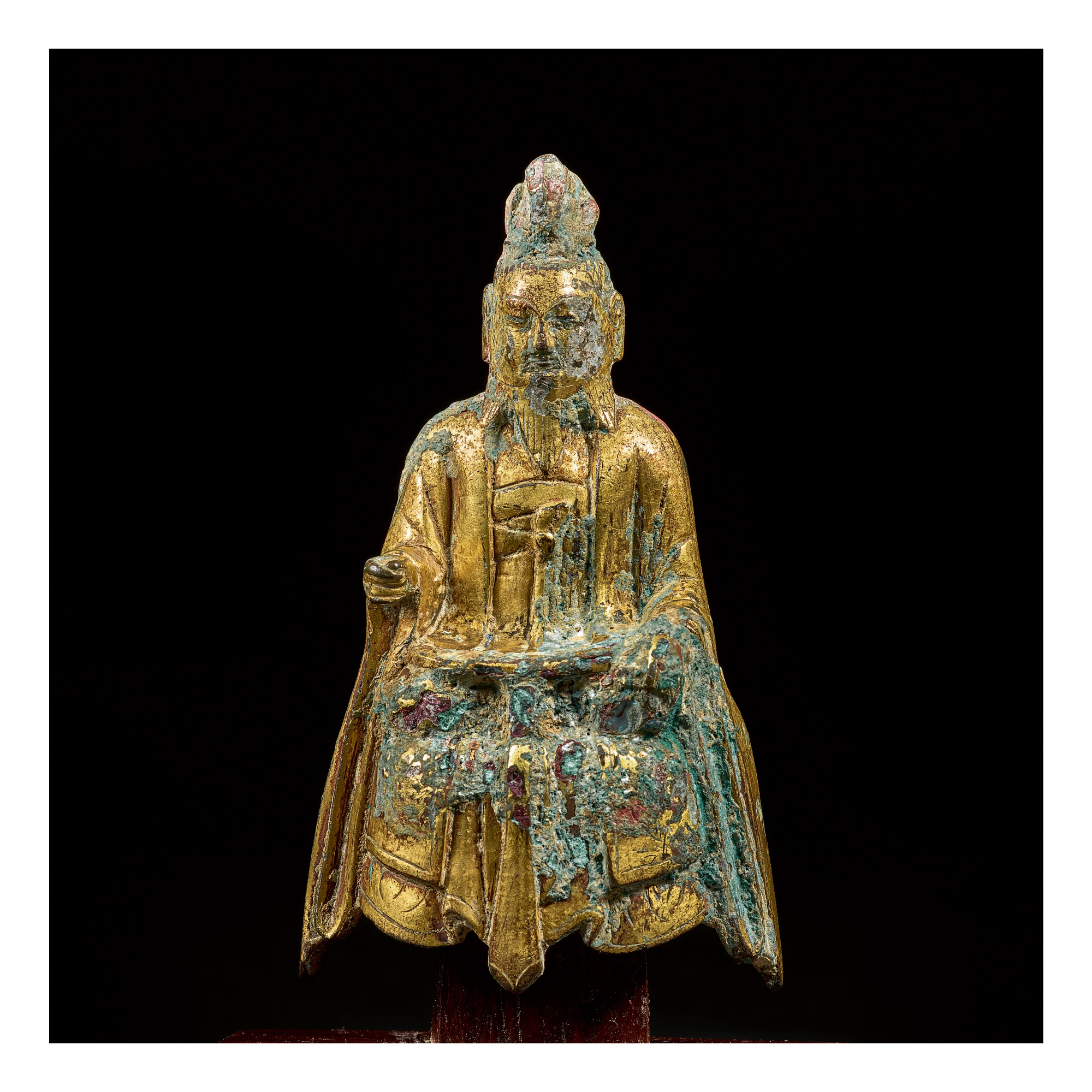 A GILT-BRONZE DAOIST FIGURE, TANG DYNASTY | Important Chinese Art ...