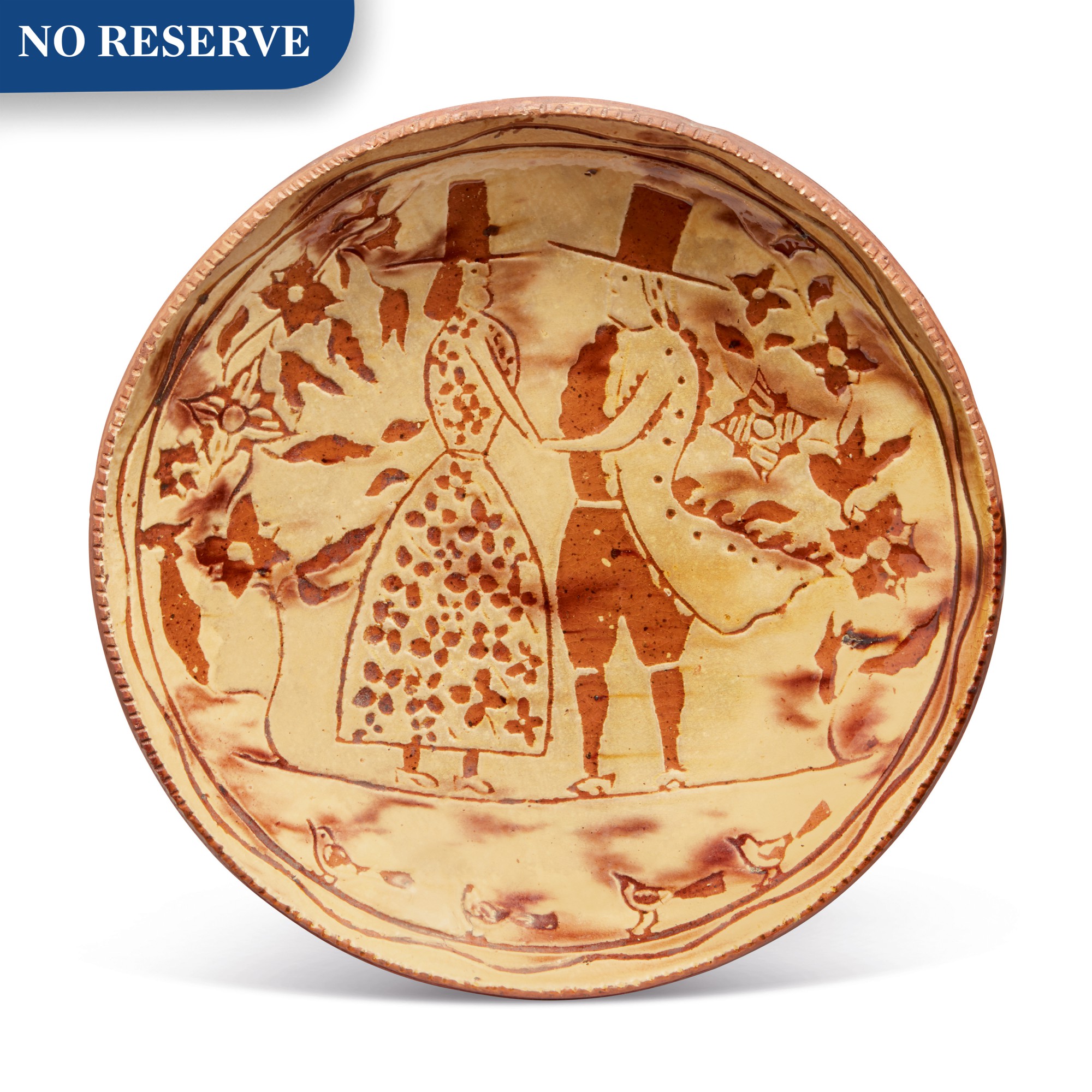 Glazed Sgraffito and Slip-Decorated Redware Pie Plate, Pennsylvania ...
