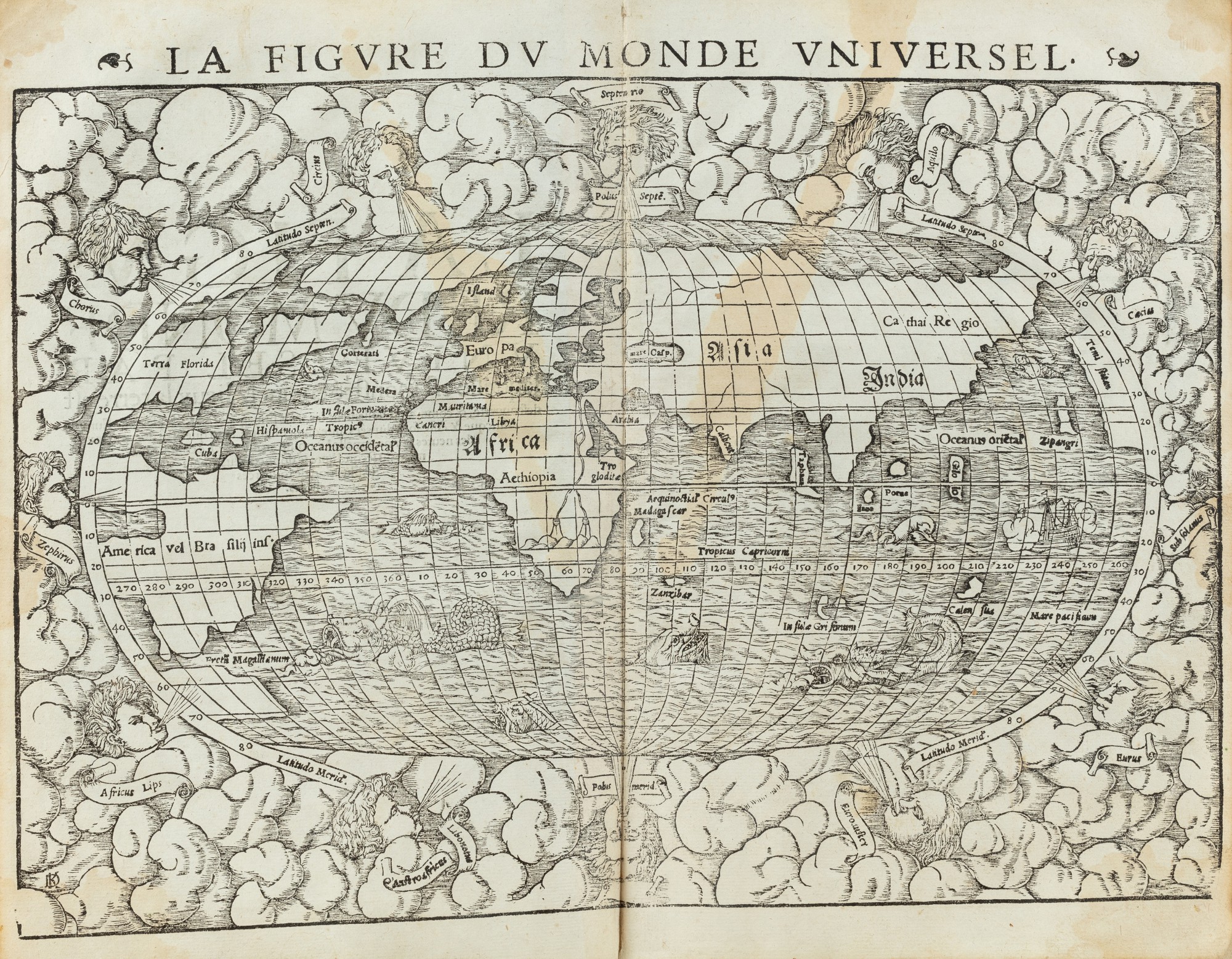 La Cosmographie universelle. 1565. Reliure du XVIIe. Nouvelle éd ...